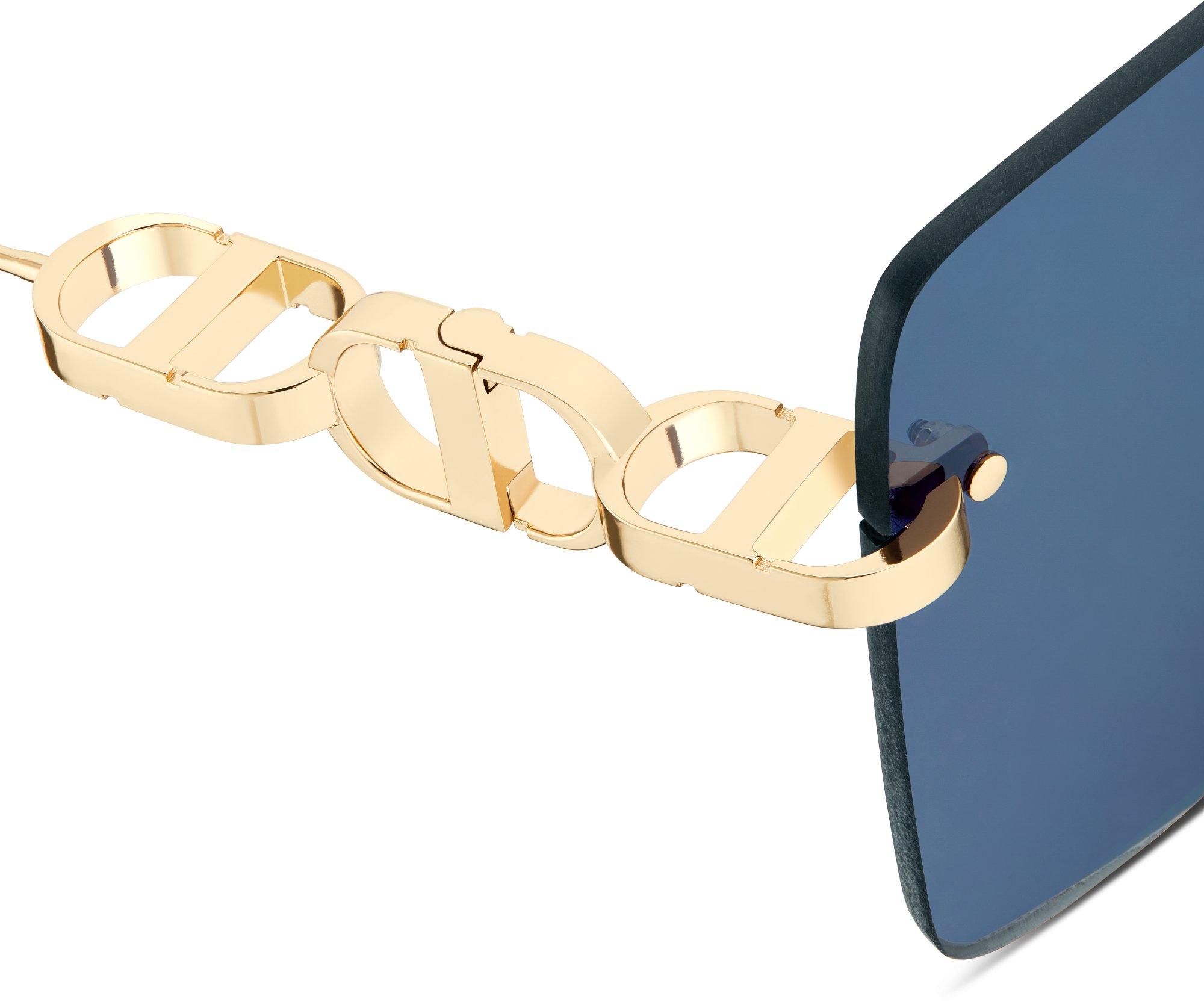 CD Chain M1U Gafas de sol cuadradas azules | DIOR