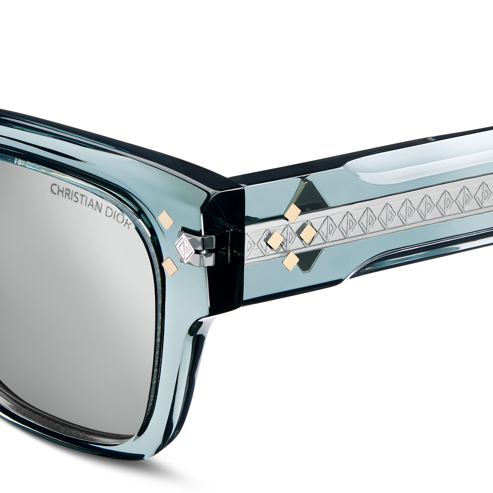 CD Diamond S2I Transparent Gray-Blue Rectangular Sunglasses | DIOR
