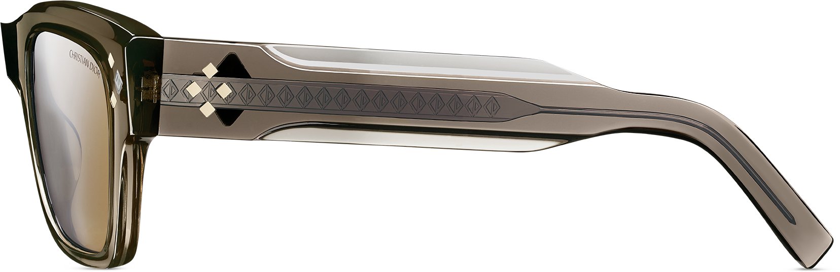 CD Diamond S2I Transparent Gray Rectangular Sunglasses | DIOR