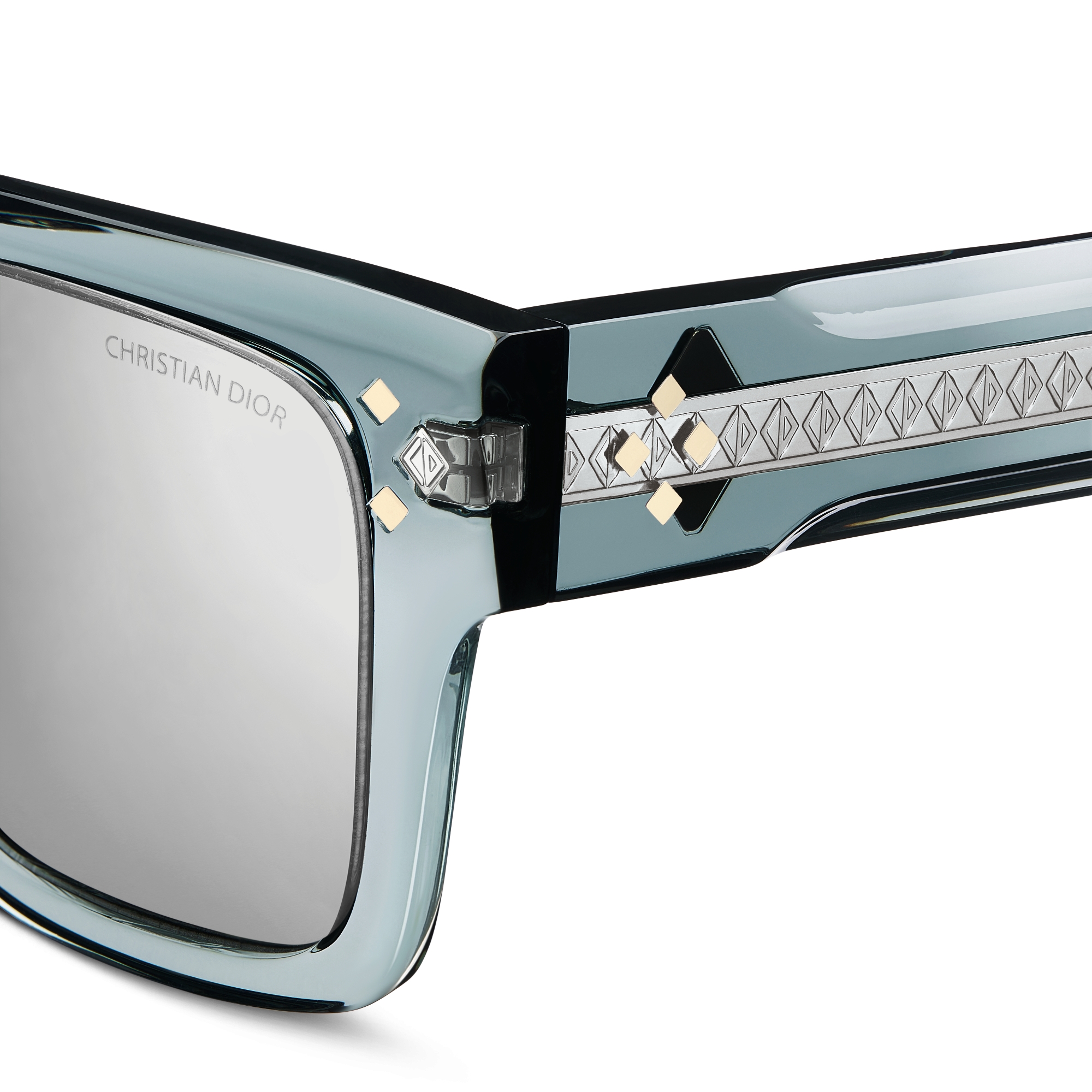 CD Diamond S3F Transparent Gray-Blue Square Sunglasses | DIOR