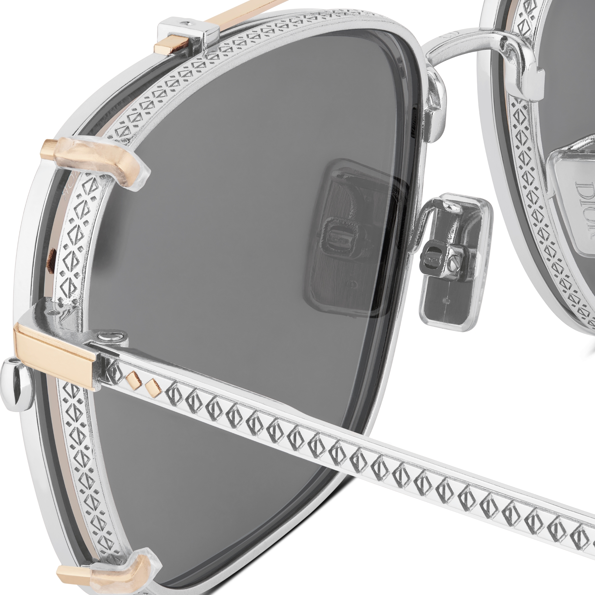 CD Diamond S4U Gray and Beige Mirrored Square Sunglasses | DIOR