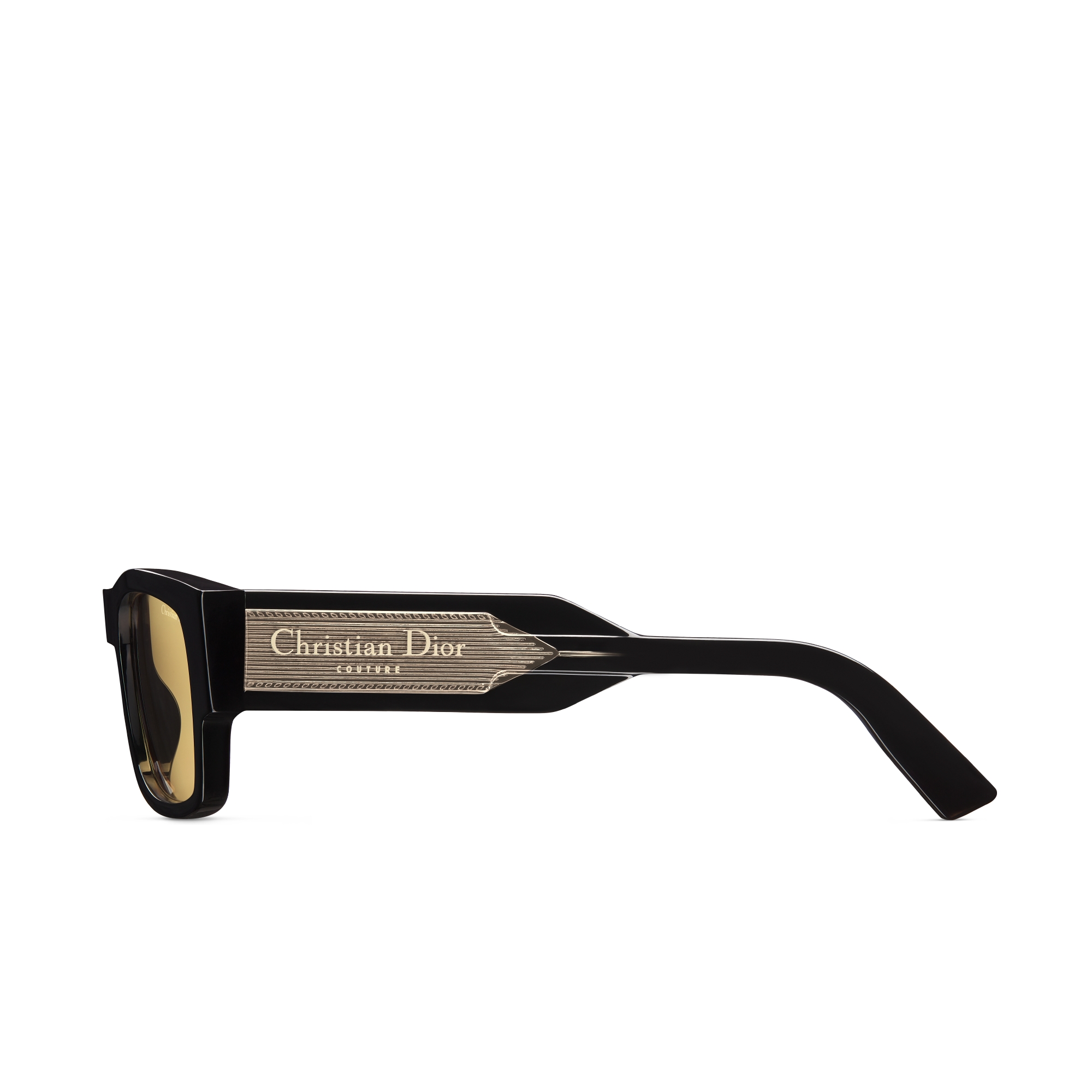 Christian Dior Label S1I Zwarte rechthoekige zonnebril | DIOR