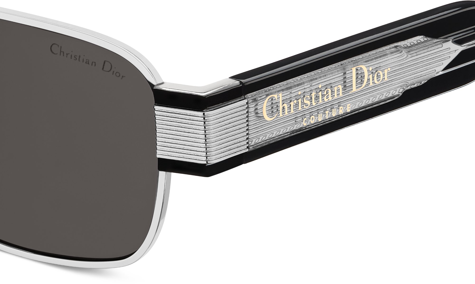 Christian Dior Label S2U Прямоугольные солнцезащитные очки серого цвета ...
