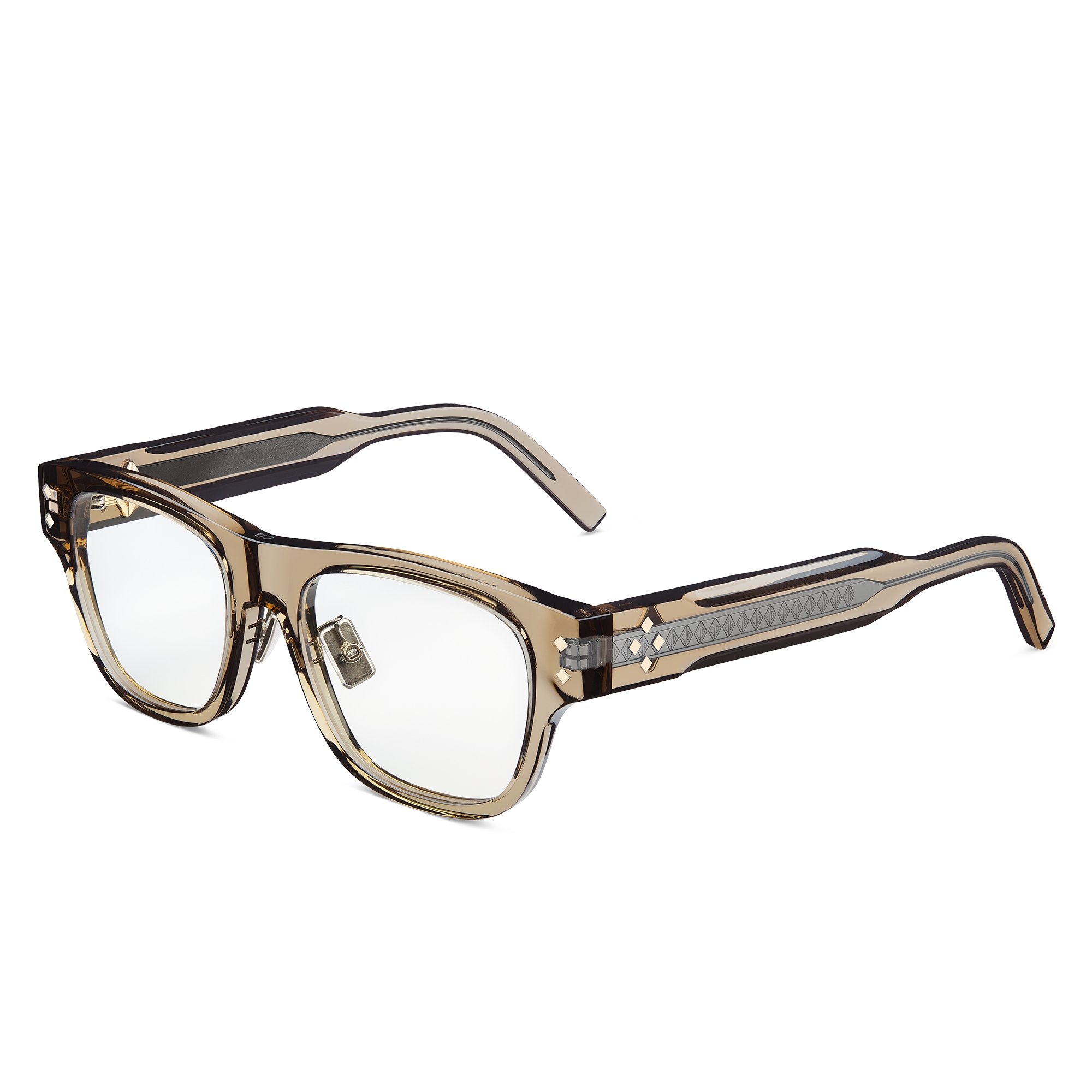 CD Diamond S10F Transparent Beige Rectangular Sunglasses | DIOR