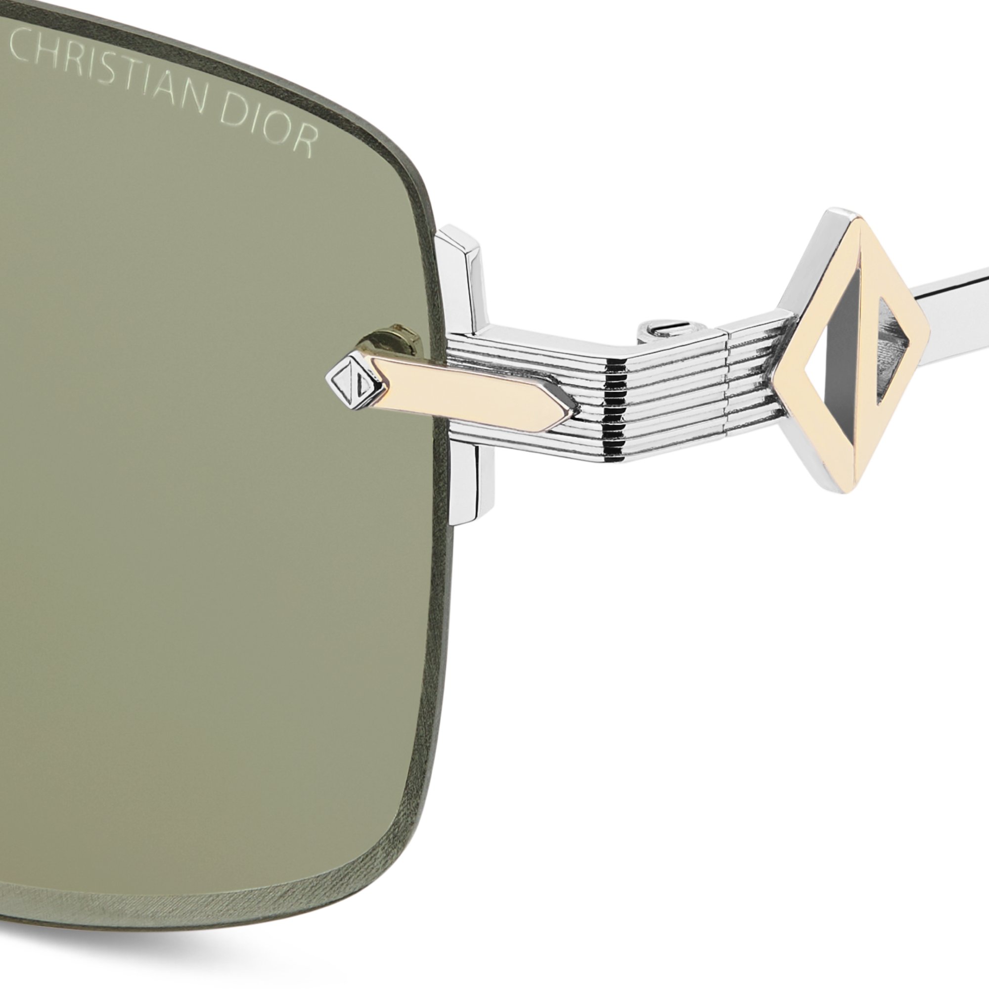 CD Diamond S11F Khaki Rectangular Sunglasses | DIOR