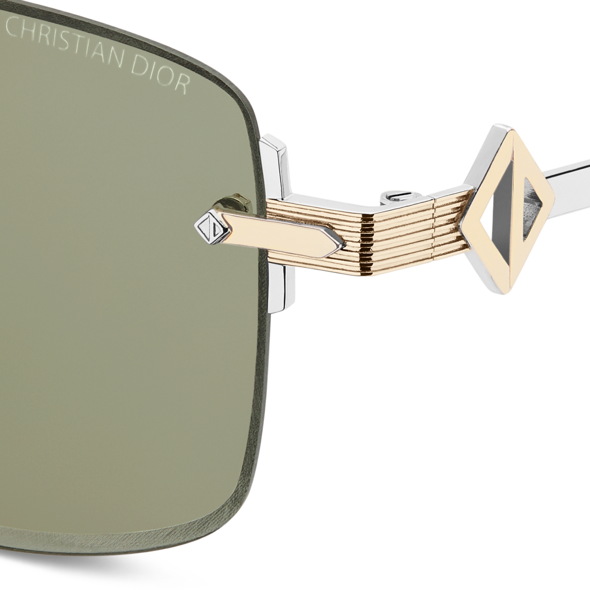 CD Diamond S11F Khaki Rectangular Sunglasses | DIOR