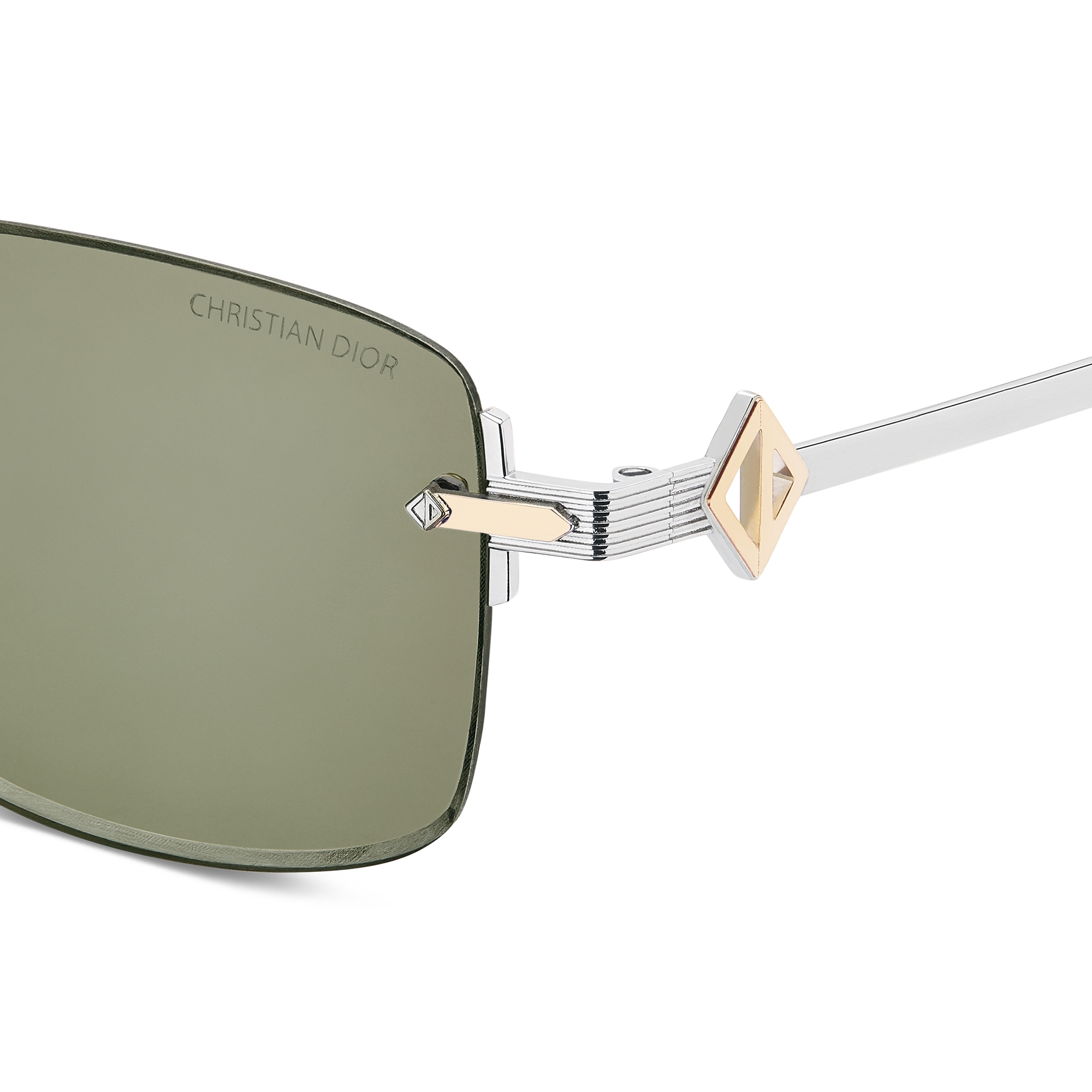 CD Diamond S11U Kaki rechthoekige zonnebril | DIOR