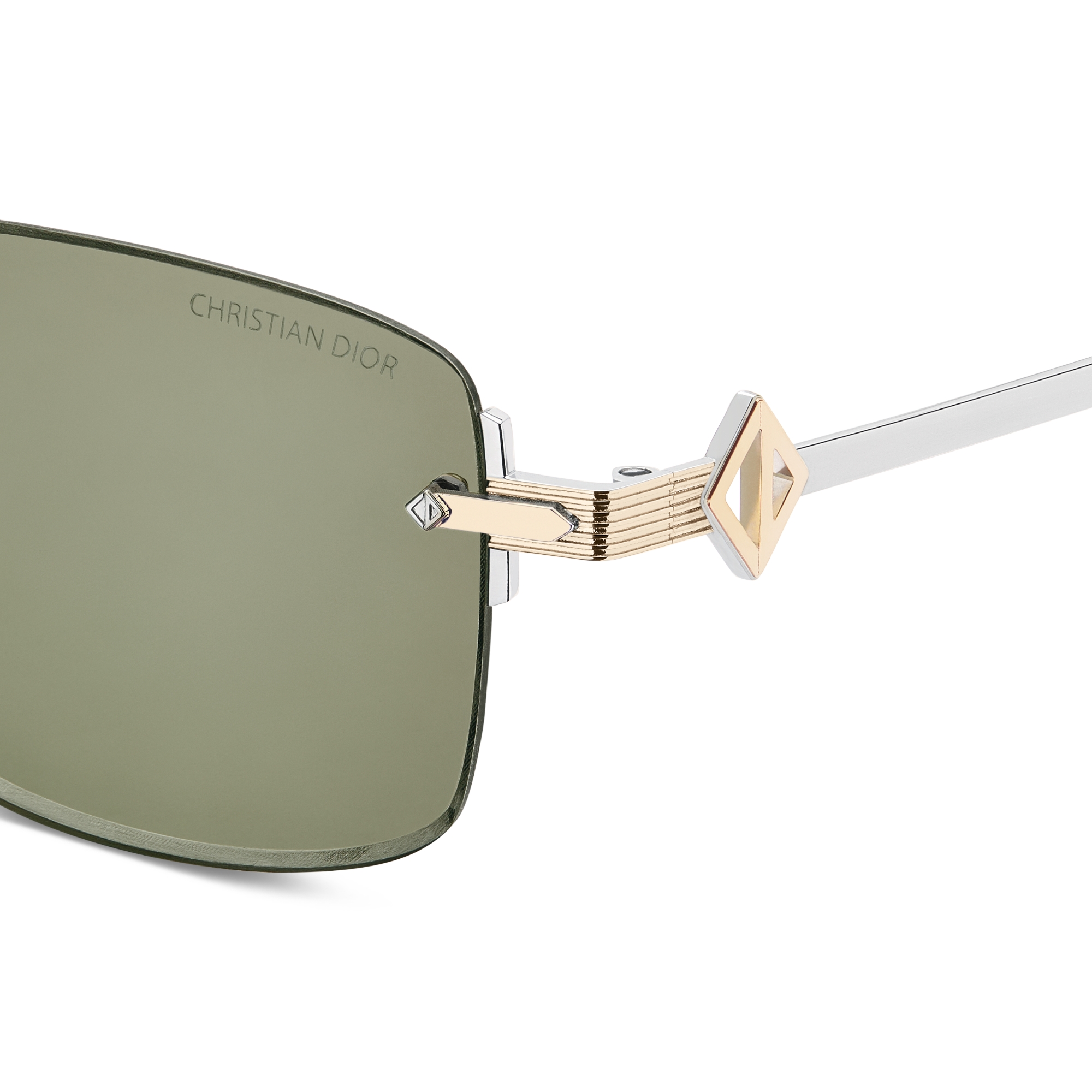 CD Diamond S11U Khaki Rectangular Sunglasses | DIOR