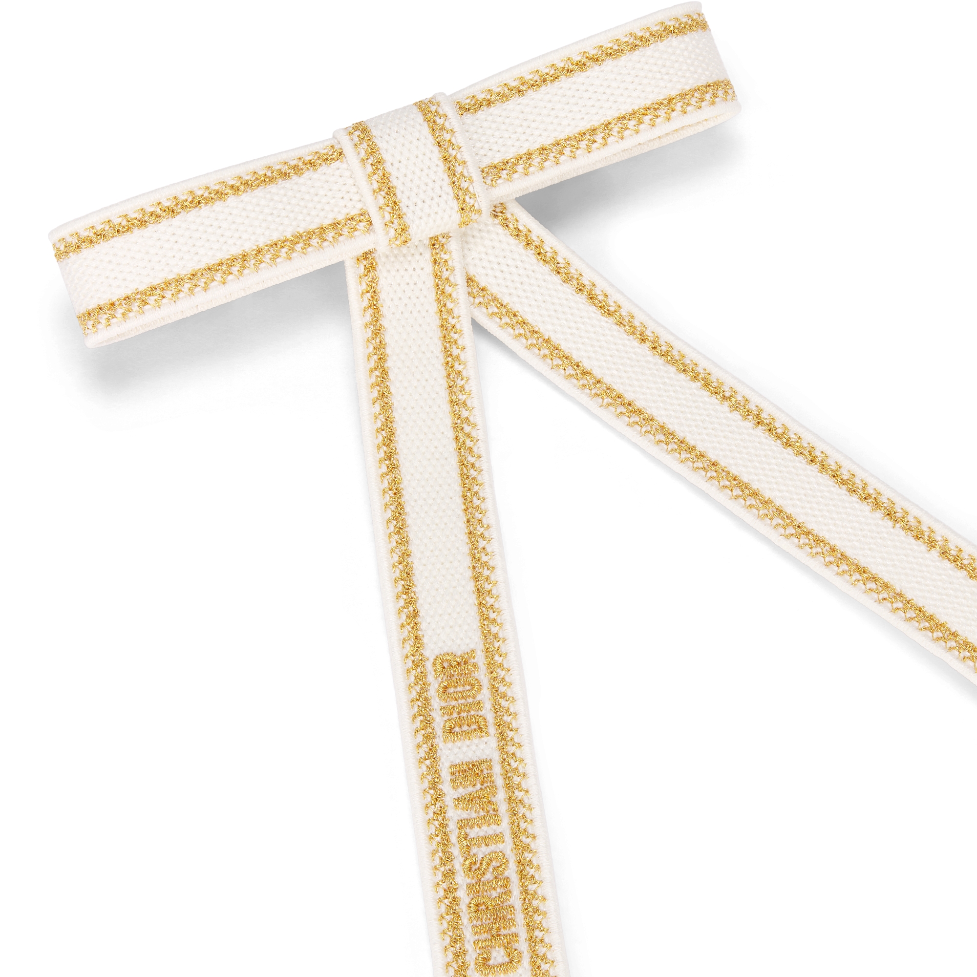 Dior Twist - Dior Astral Bow White and Gold-Tone Embroidery | DIOR