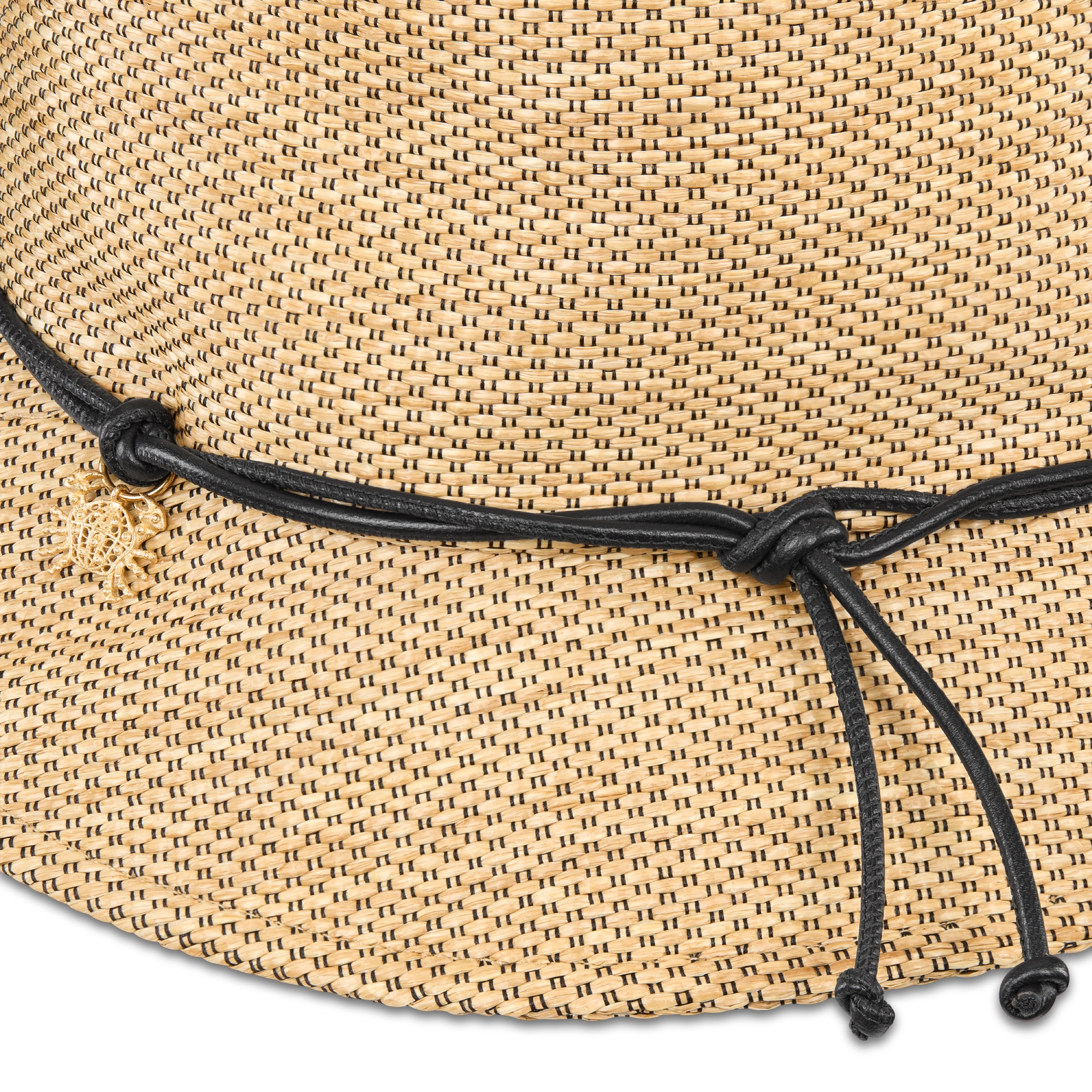 Dioriviera Teddy-D Bucket Hat mit kurzer Krempe Stroh und Lammleder in ...