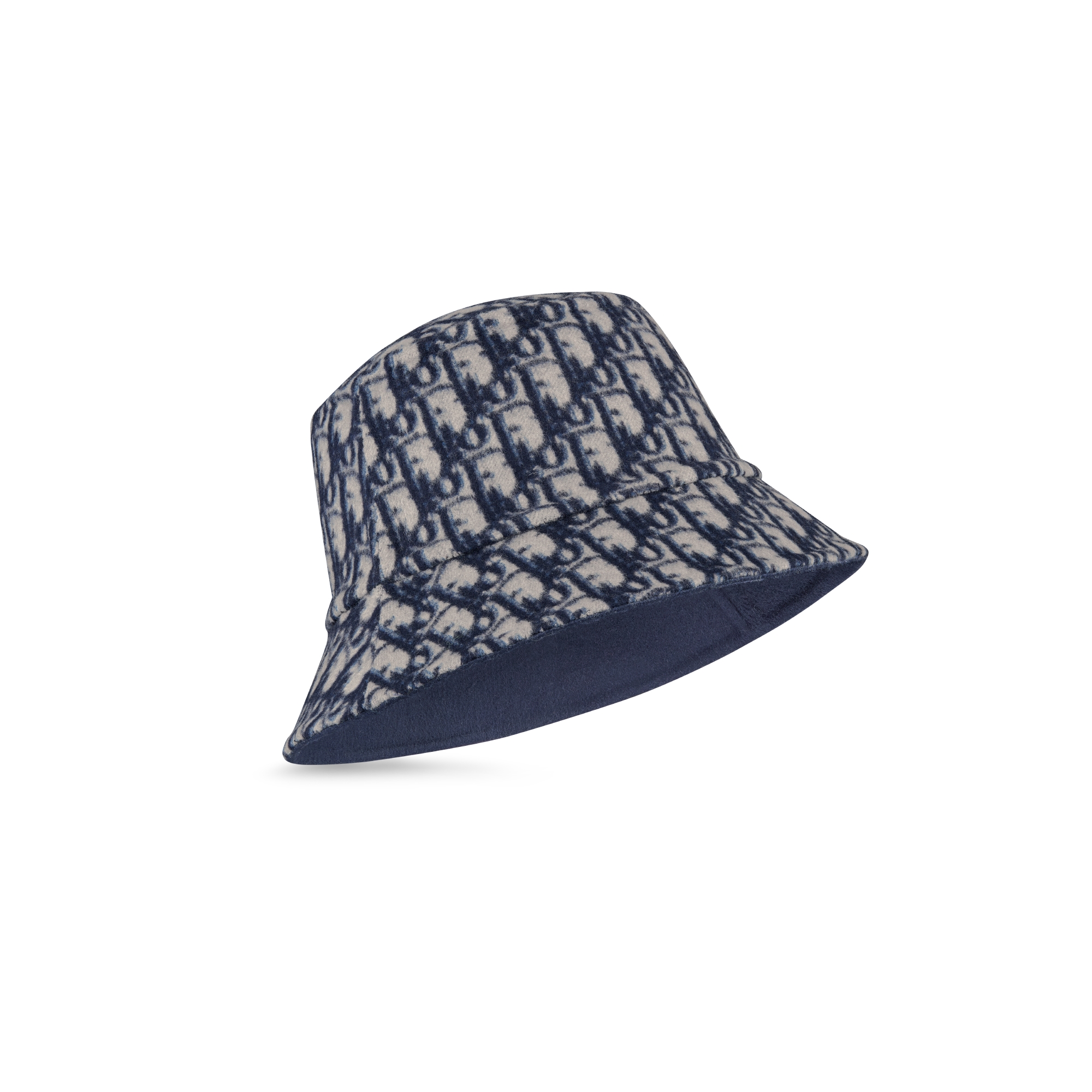 Teddy-D 리버서블 좁은 챙 버킷모자 블루 버진 울 실크 | DIOR