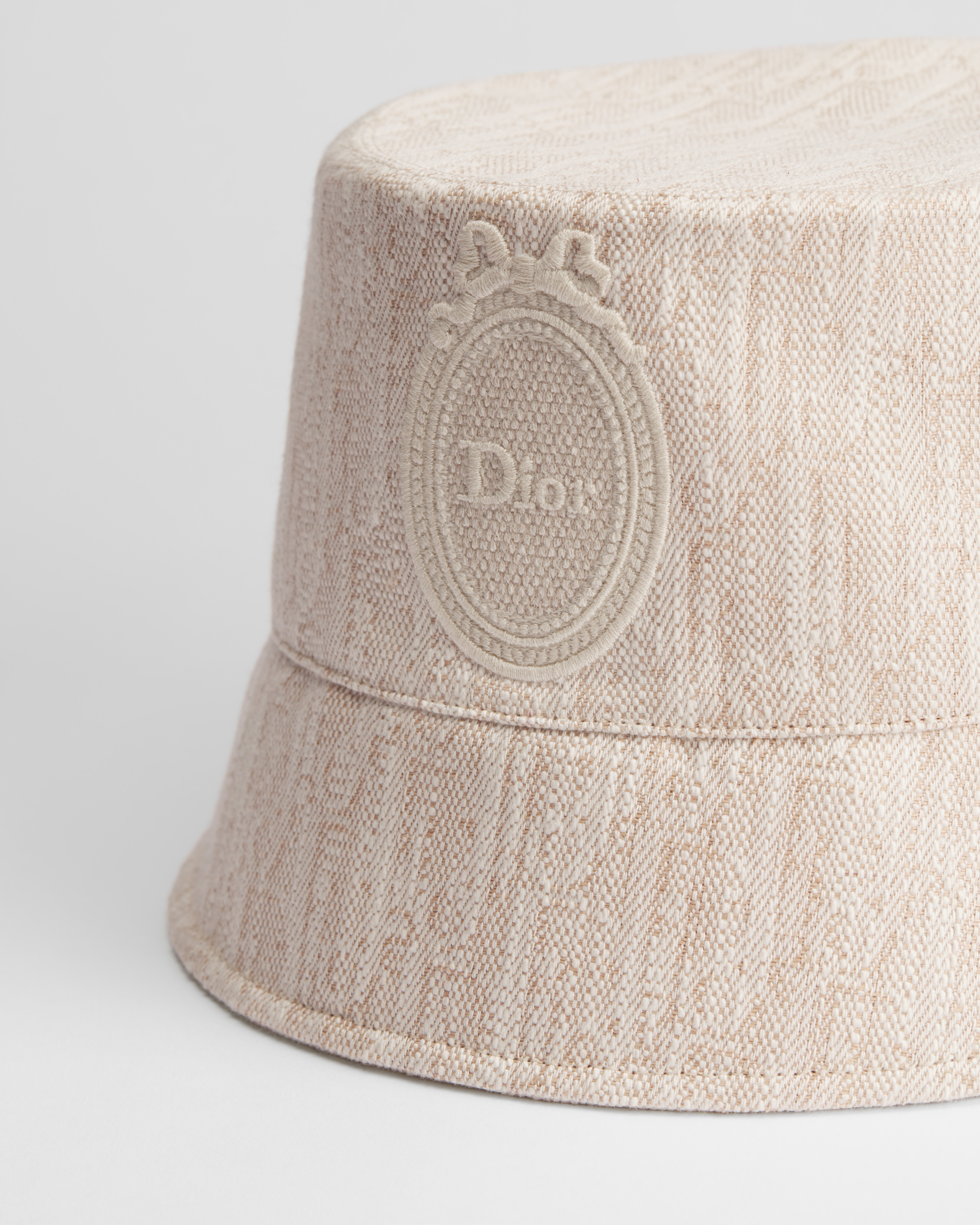 Dioriviera Dior Médaillon Teddy-D Small Brim Bucket Hat Beige Cotton | DIOR