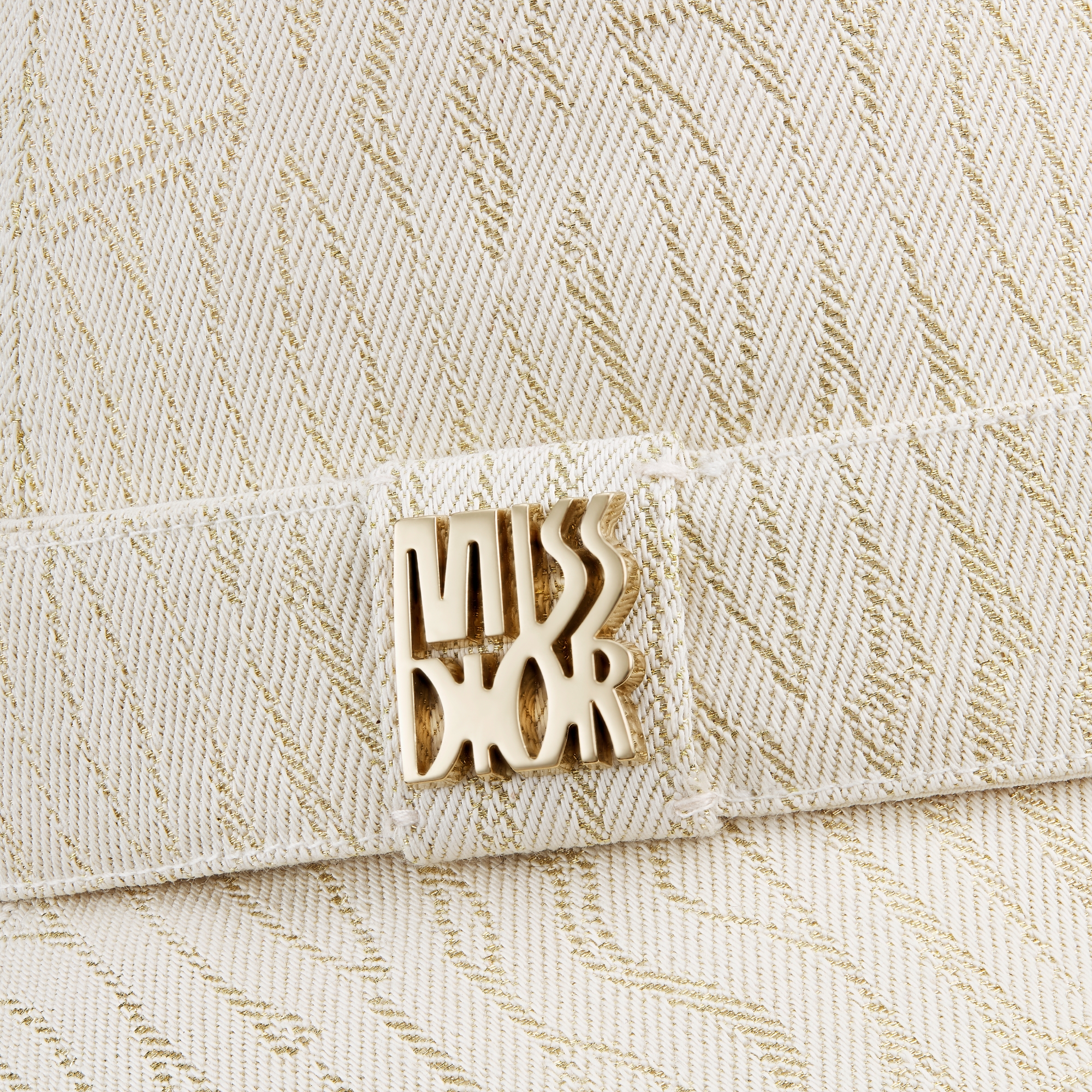 Dior Or Teddy-D Miss Dior Allover Small-Brim Bucket Hat White Cotton ...