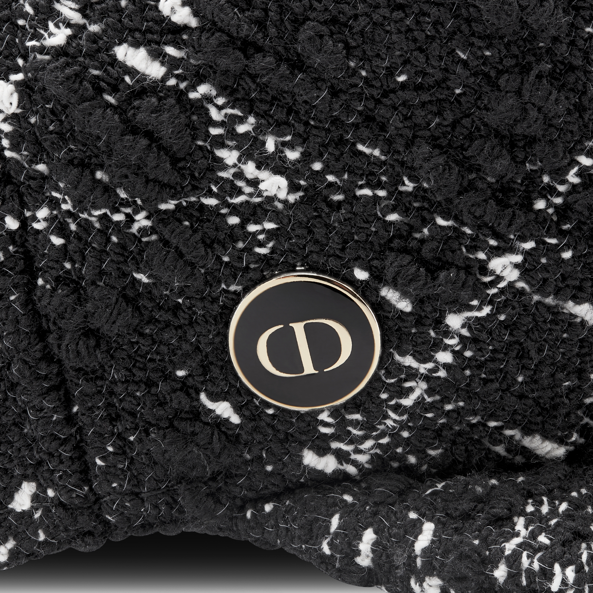Dior Travel Cannage Cap Black and White Tweed | DIOR