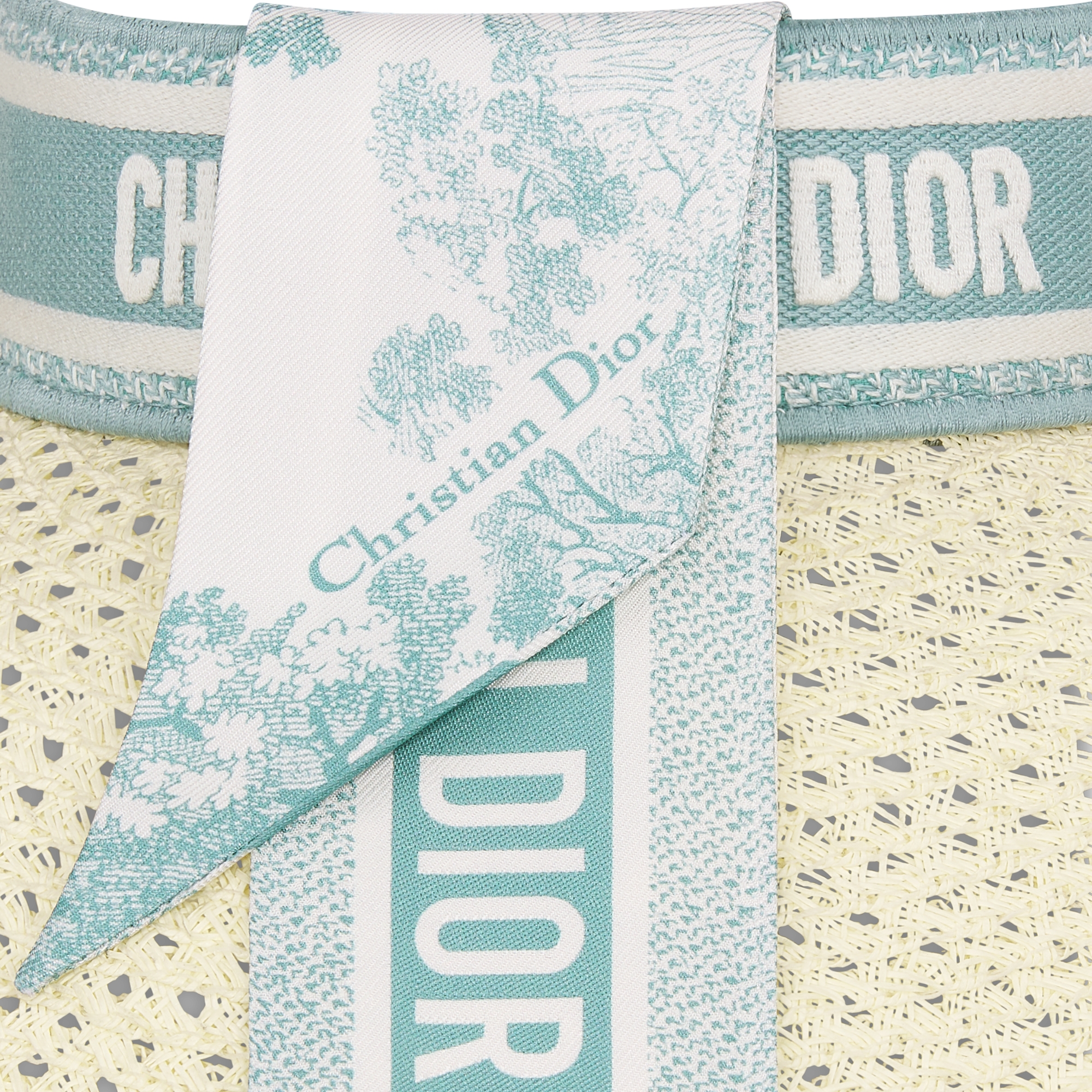 Dioriviera D-Ocean Visor with Mitzah Ivory Straw with Lily of the ...