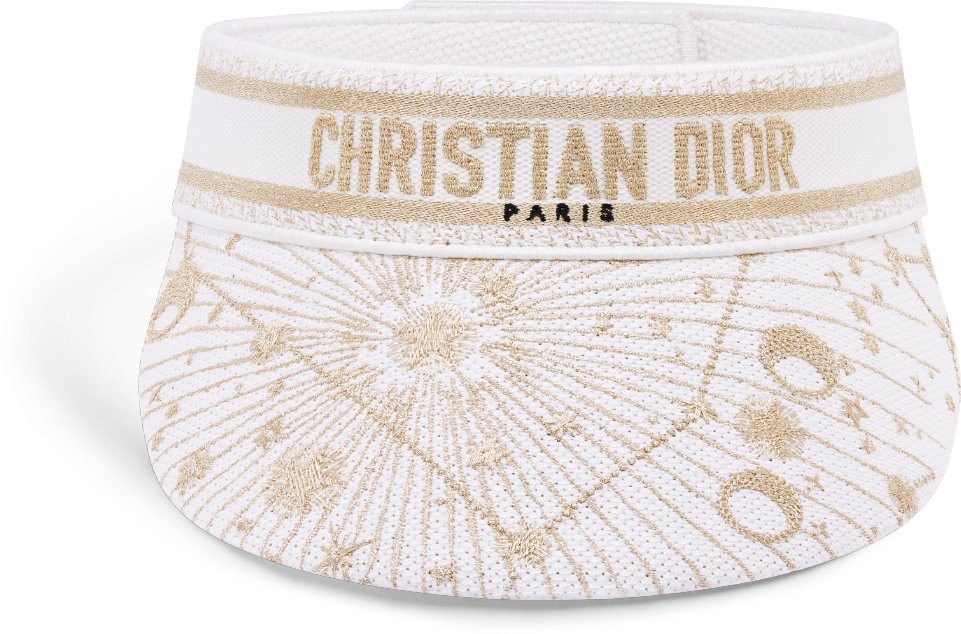 D-Smash Dior Astral Visor White and Gold-Tone Embroidery | DIOR