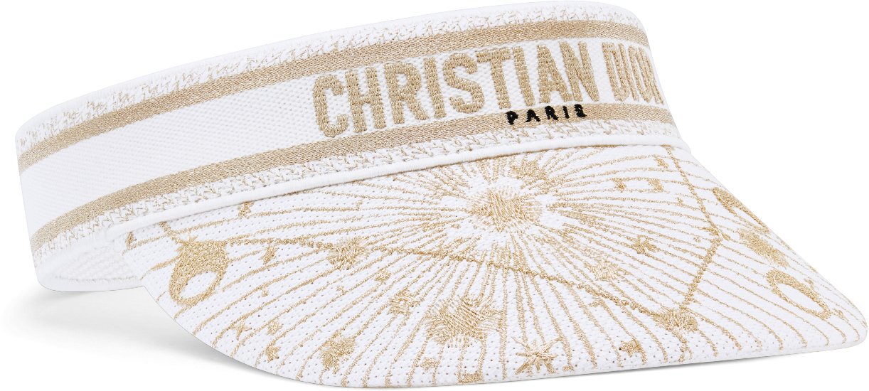 D-Smash Dior Astral Visor White and Gold-Tone Embroidery | DIOR