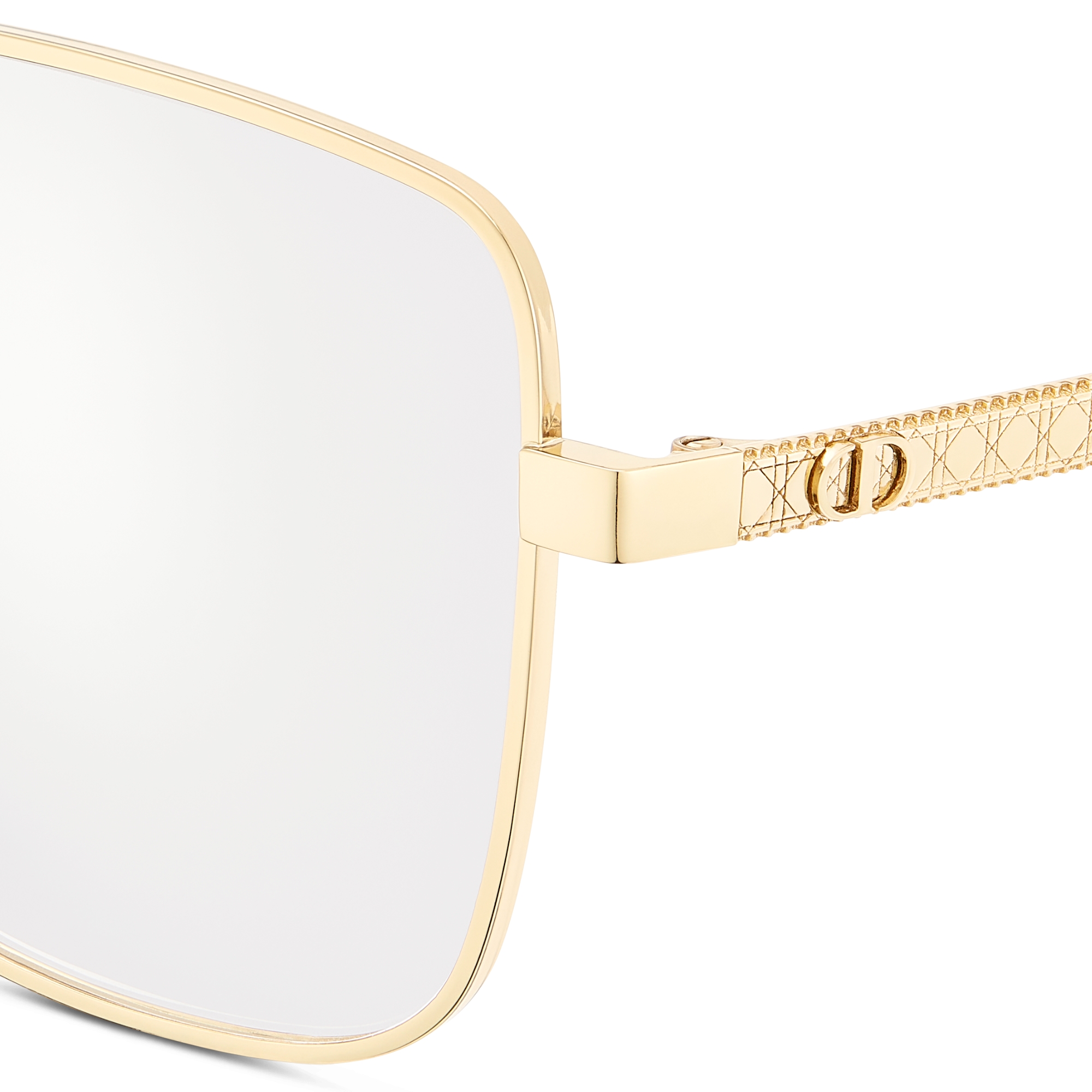 DiorCannage S1F Gold-Finish Metal Square Glasses with Blue Light Filter ...