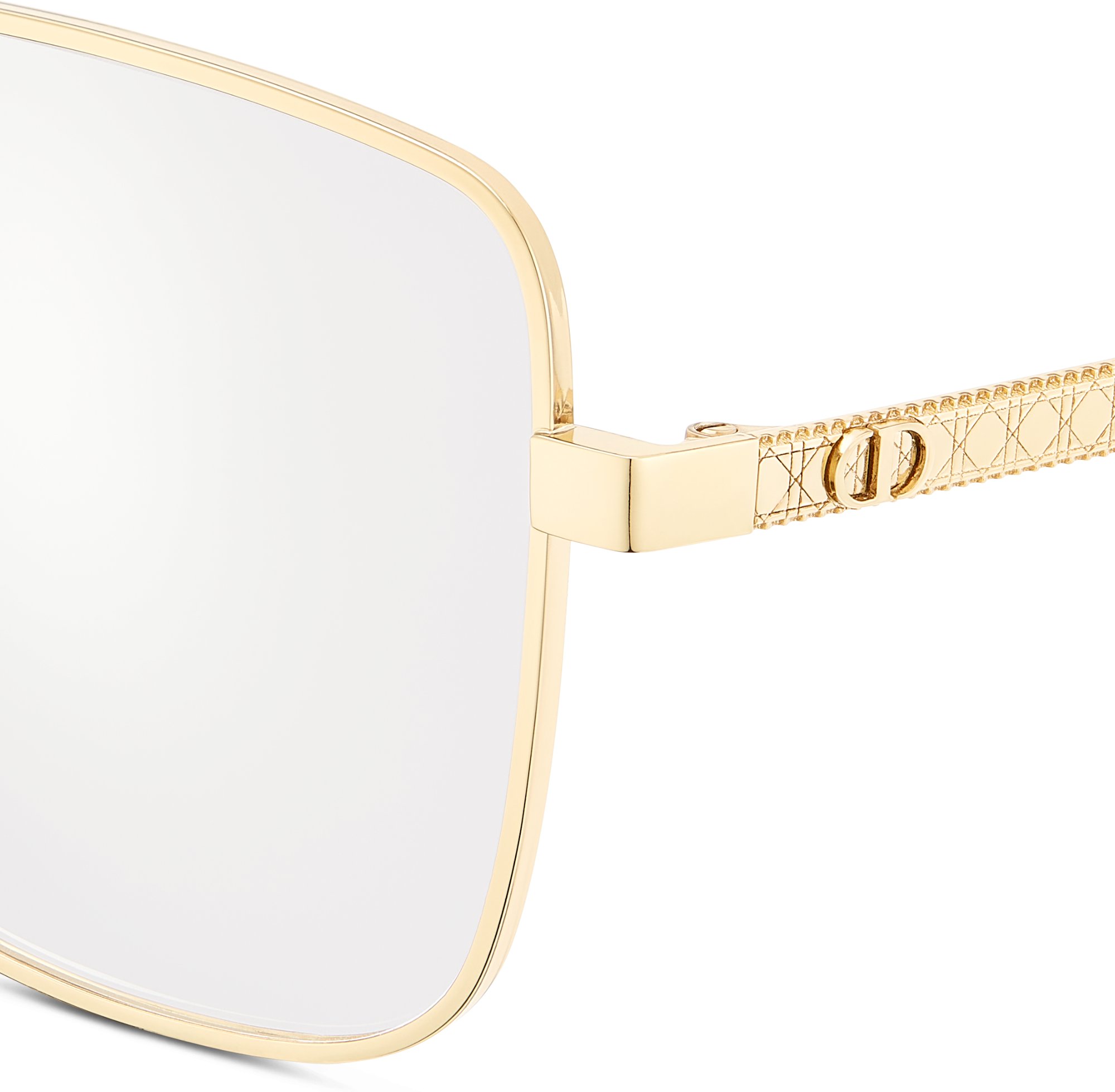 DiorCannage S1F Gold-Finish Metal Square Glasses with Blue Light Filter ...