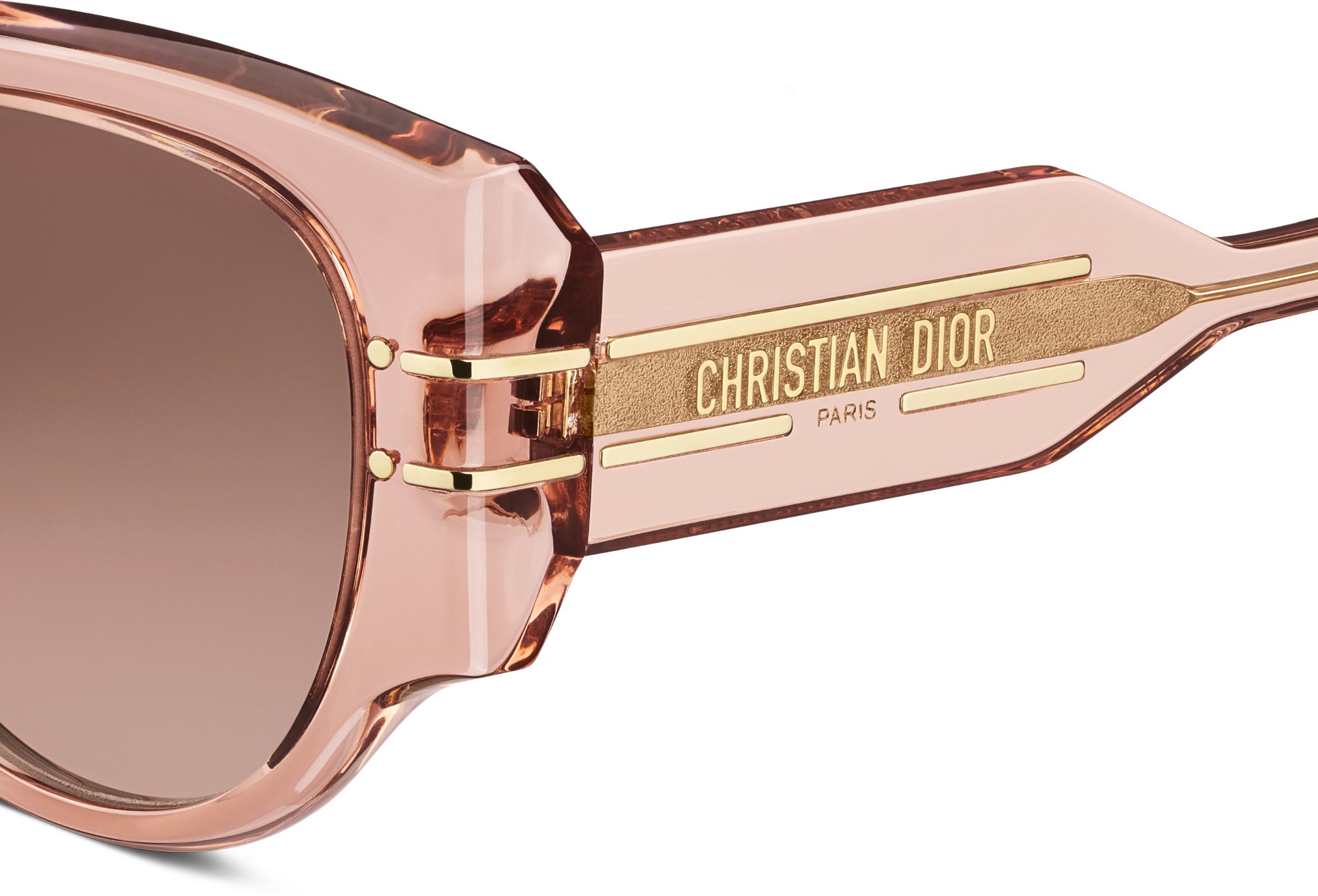 DiorSignature R2I Gafas de sol redondas en rosa maquillaje transparente ...