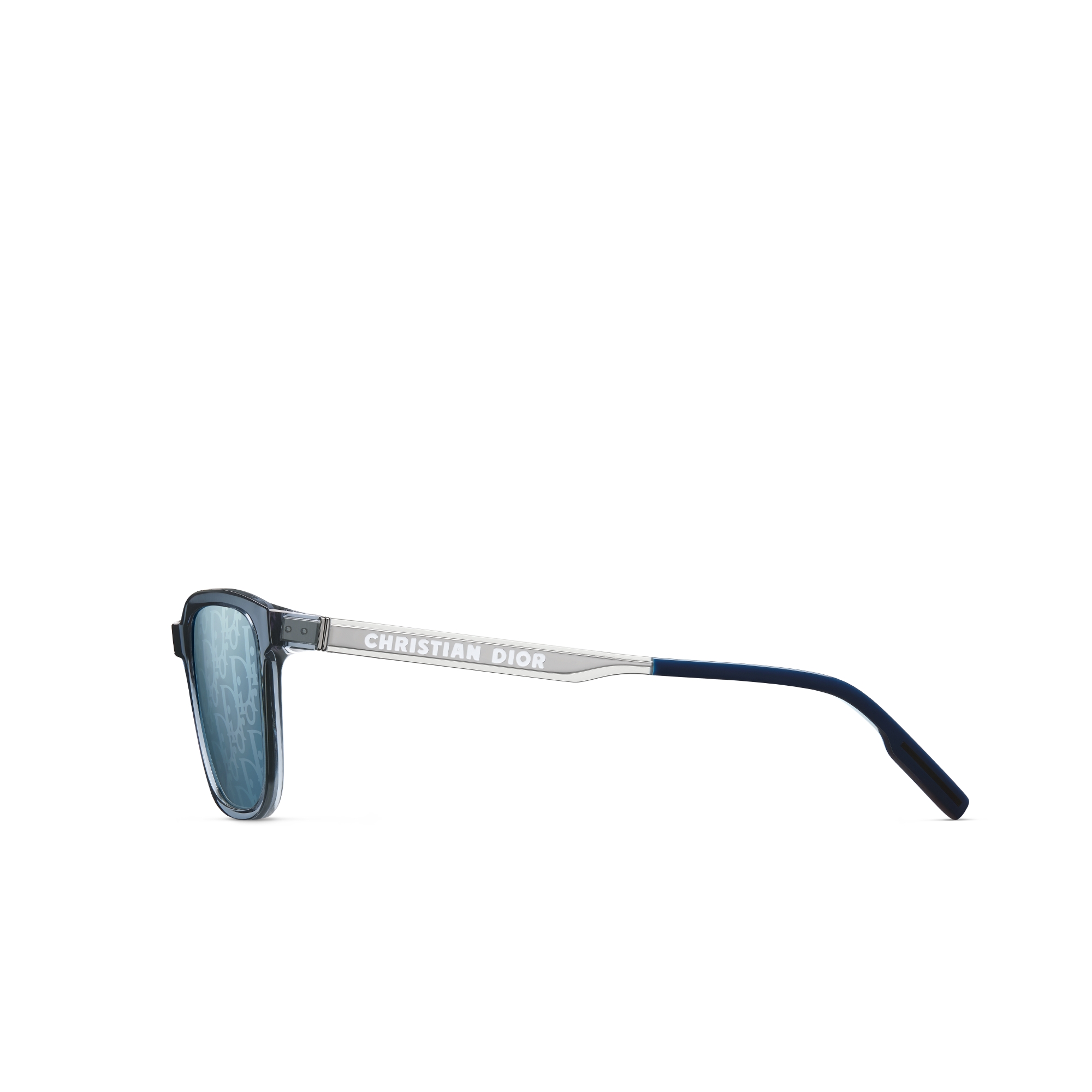 DiorTag SU Transparent Navy Blue Rectangular Sunglasses | DIOR