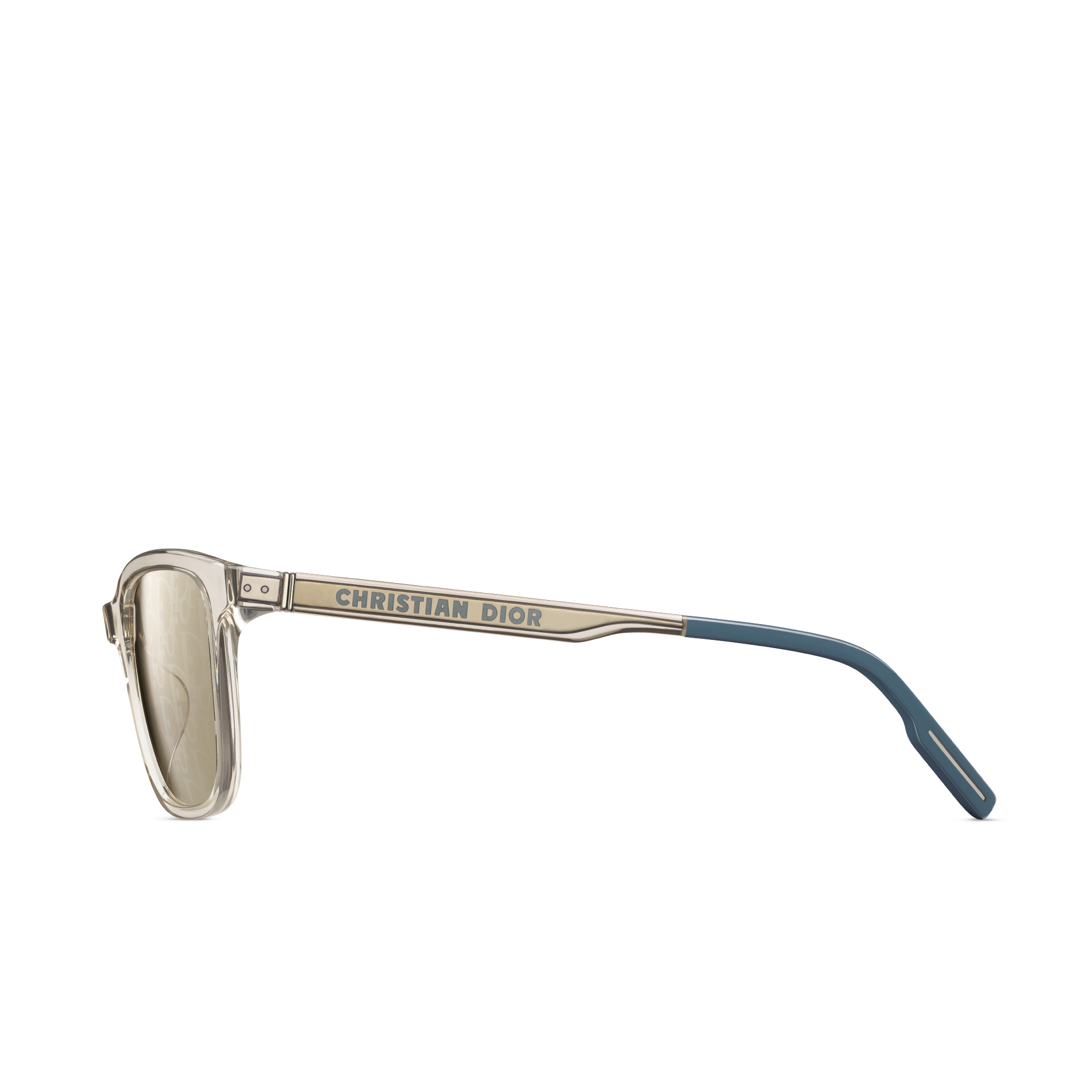 DiorTag SU Transparent Beige Rectangular Sunglasses | DIOR