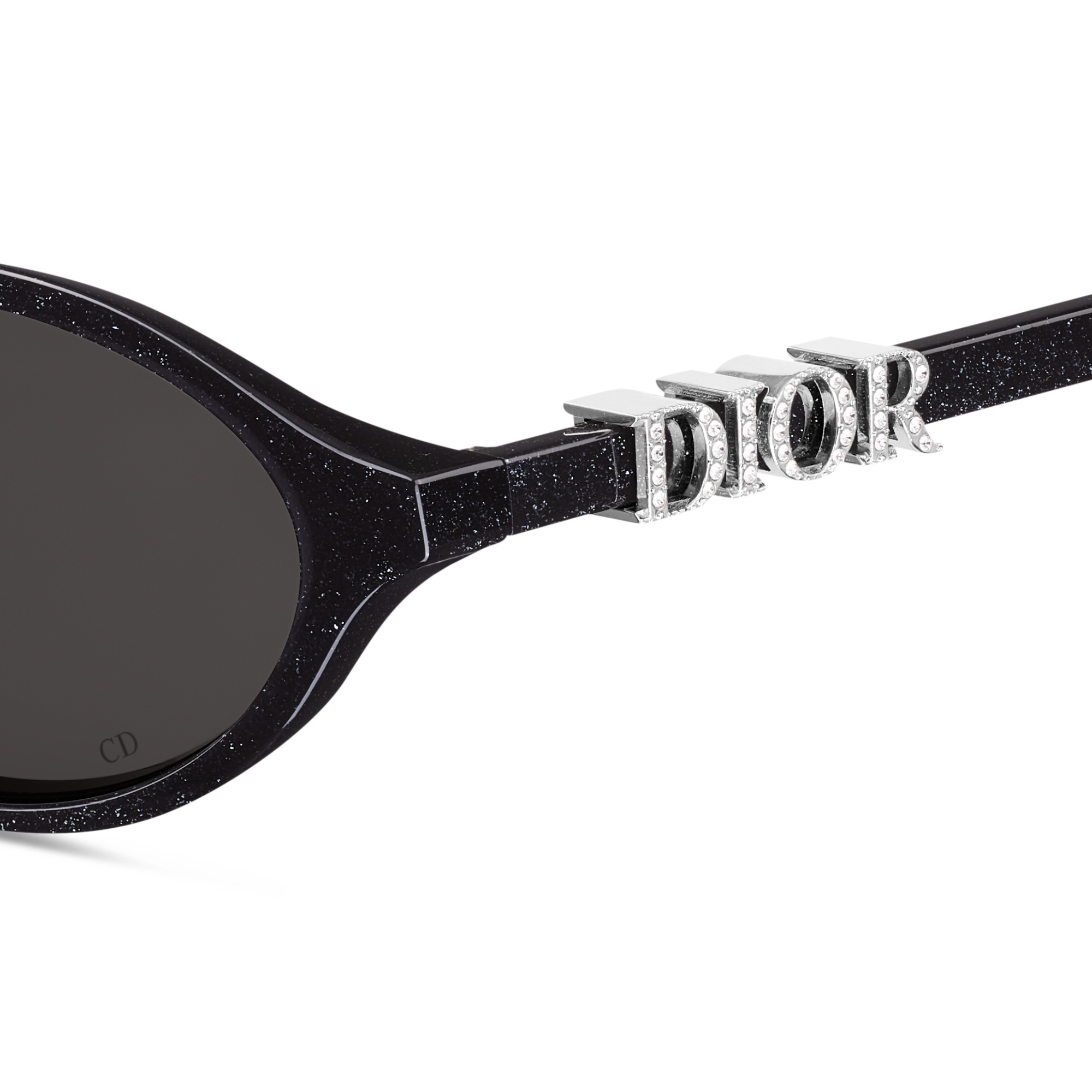 DiorTreasure R1F Glittery Black Oval Sunglasses | DIOR