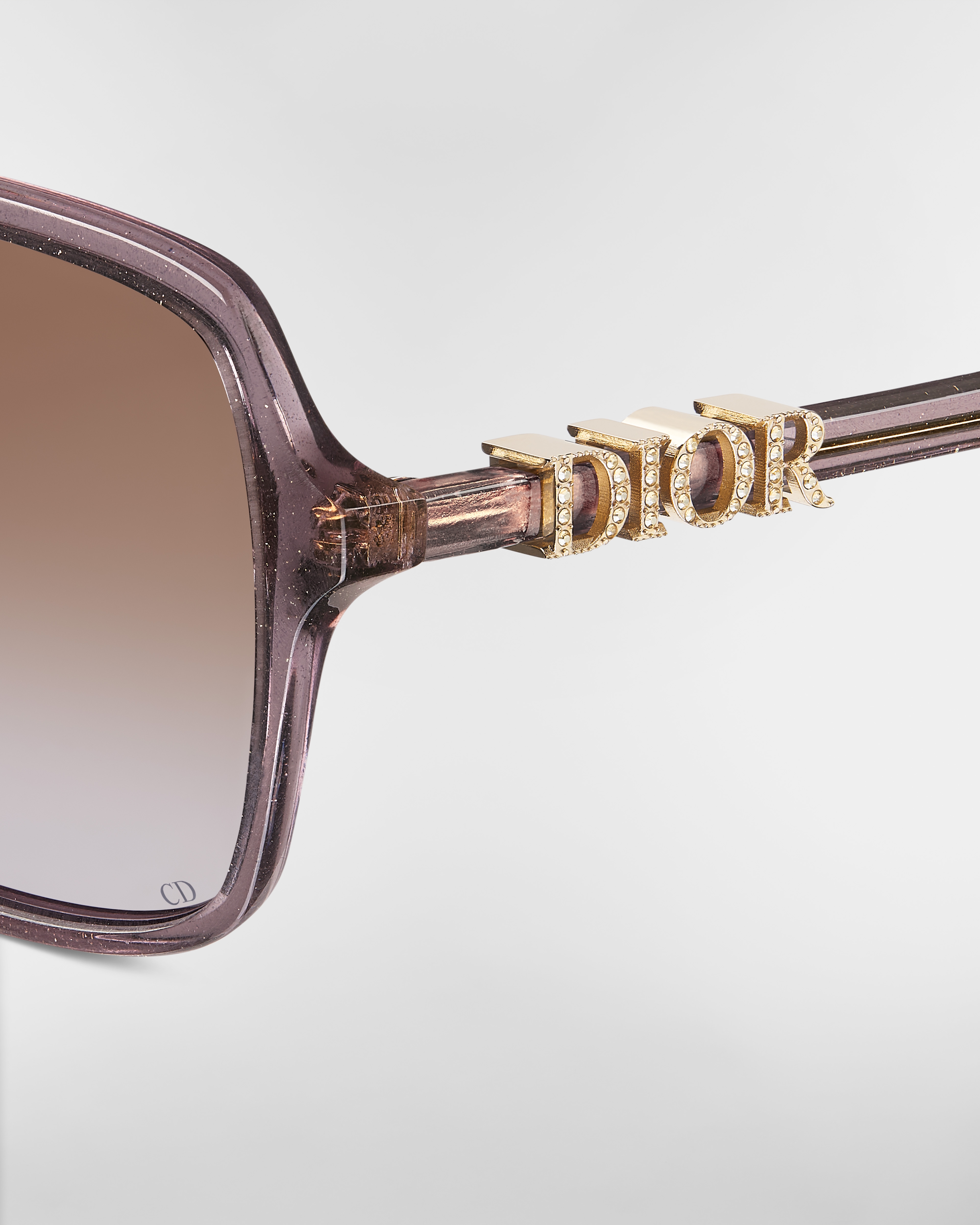 DiorTreasure S1I Transparent Glittery Purple Square Sunglasses | DIOR