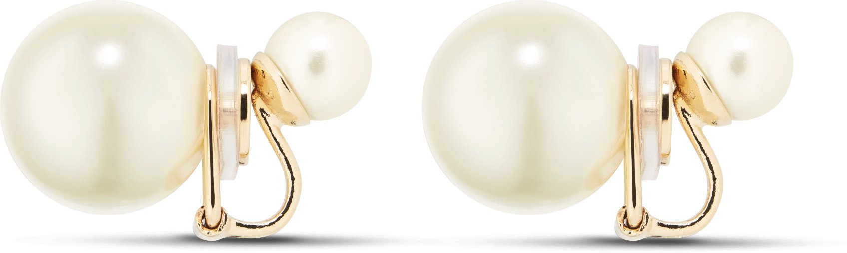 Boucles Doreilles Clip Dior Tribales Métal Finition Dorée Et Perles En