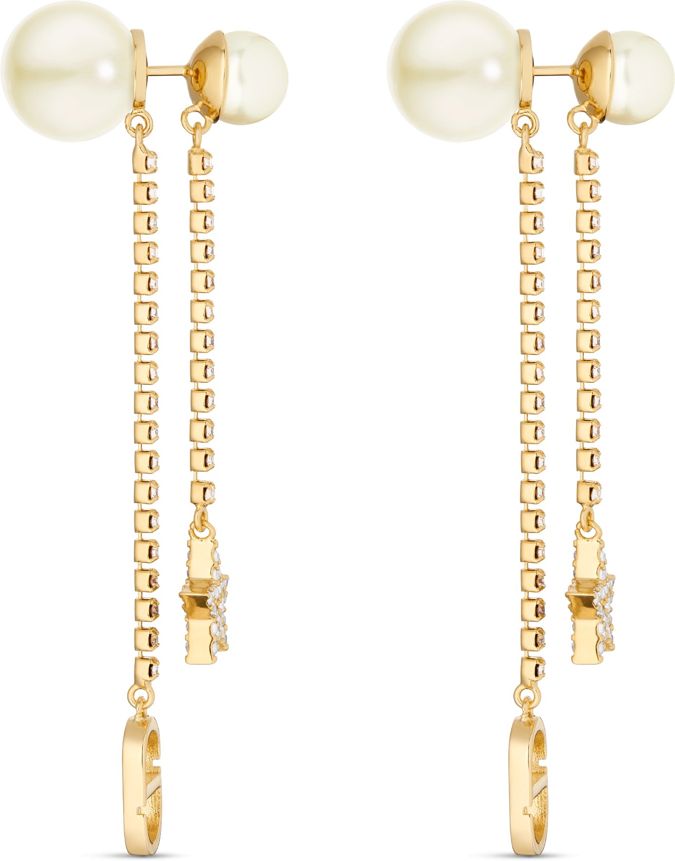 Dior Tribales Earrings Gold-Finish Metal, White Resin Pearls and White ...