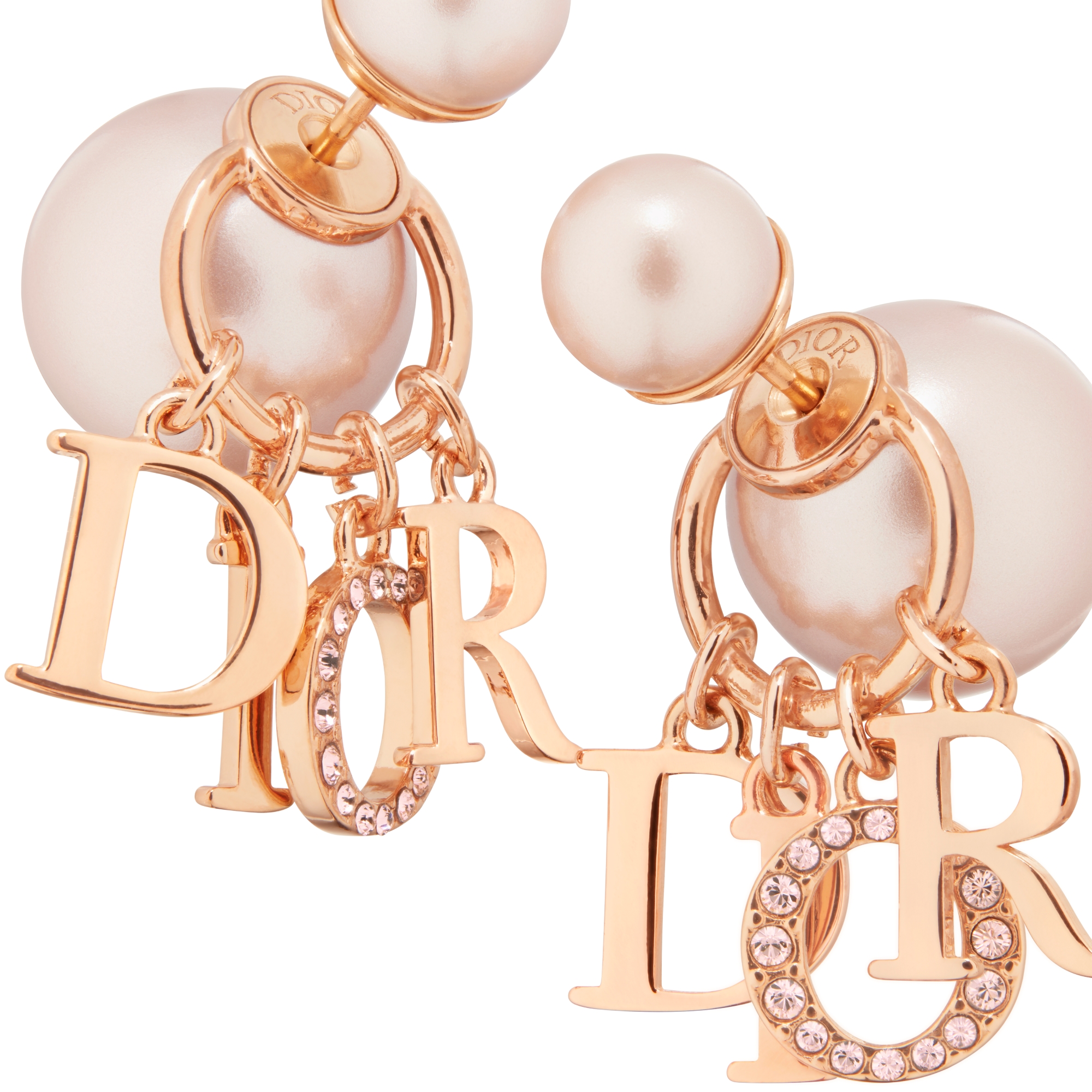 Dior Tribales Earrings Pink-Finish Metal with Pink Resin Pearls and ...