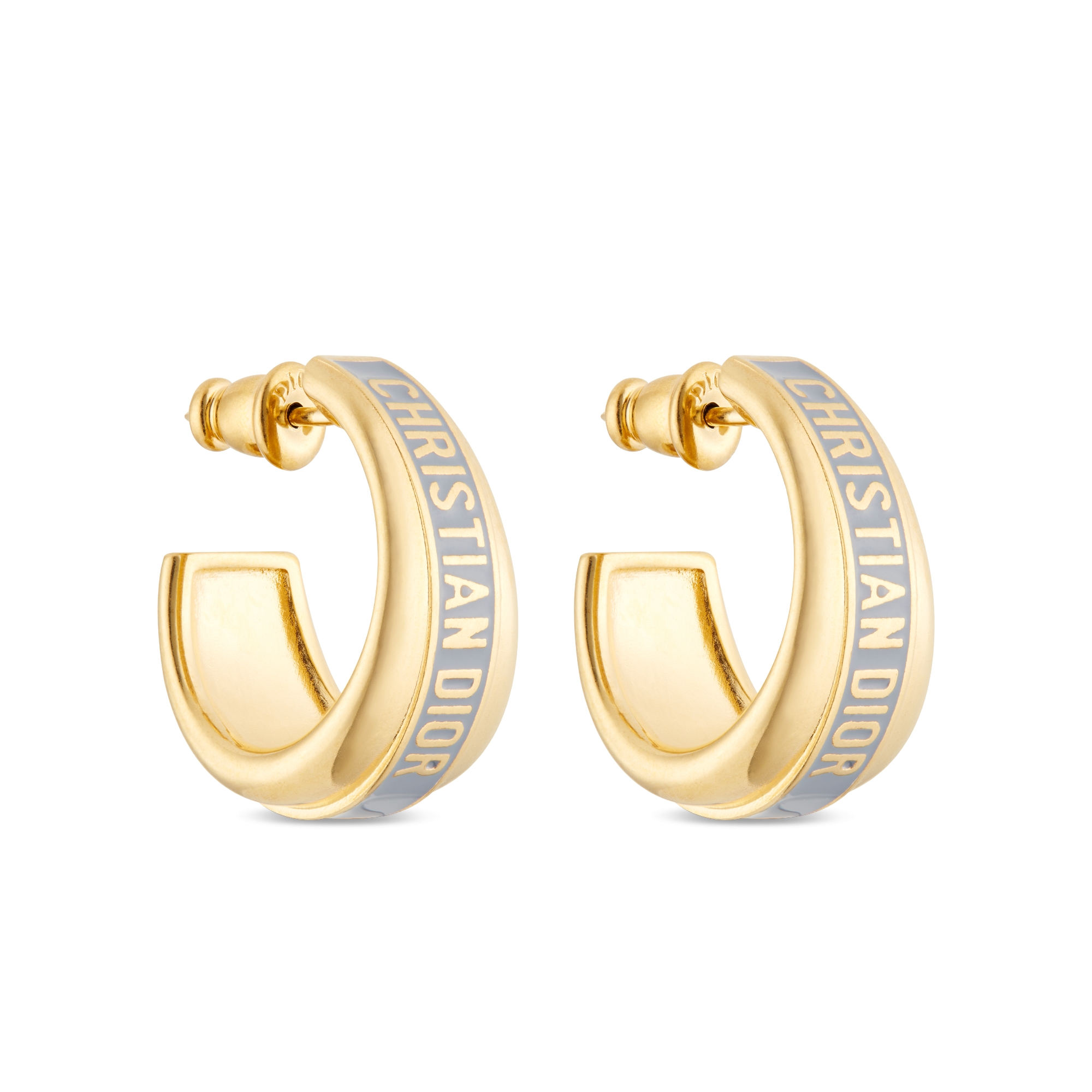 Dior Code Earrings Gold-Finish Metal and Ethereal Gray Lacquer | DIOR