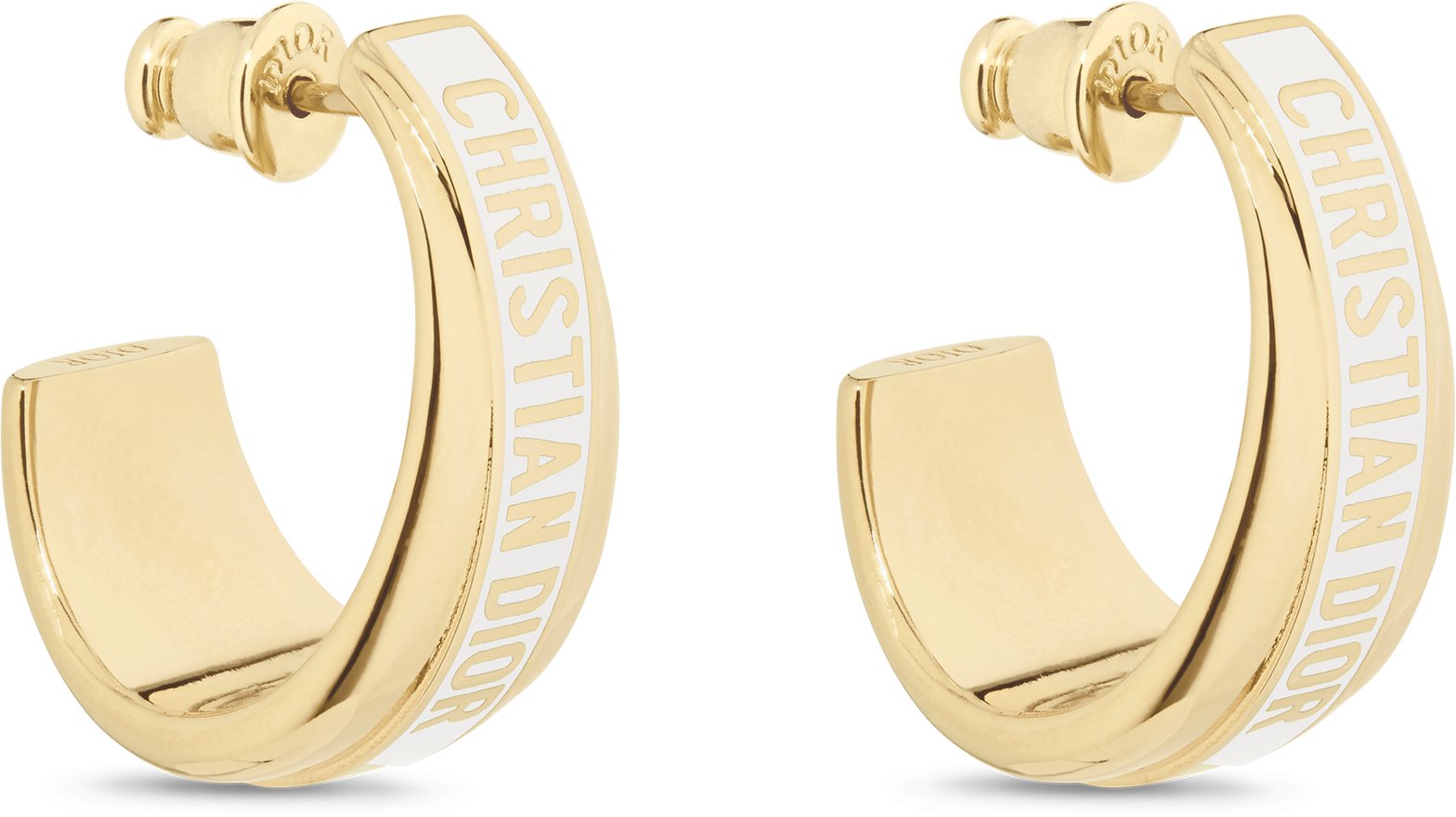 Boucles d'oreilles Dior Code Métal finition dorée et laque noire | DIOR