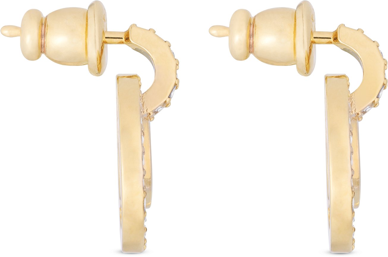 Petit CD Earrings Gold-Finish Metal and Silver-Tone Crystals | DIOR