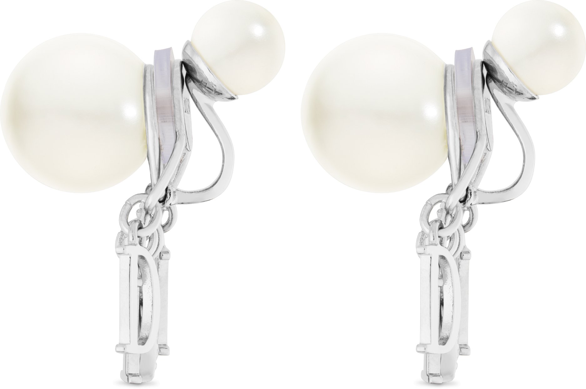 Dior Tribales Clip-On Earrings Silver-Finish Metal with White Resin ...