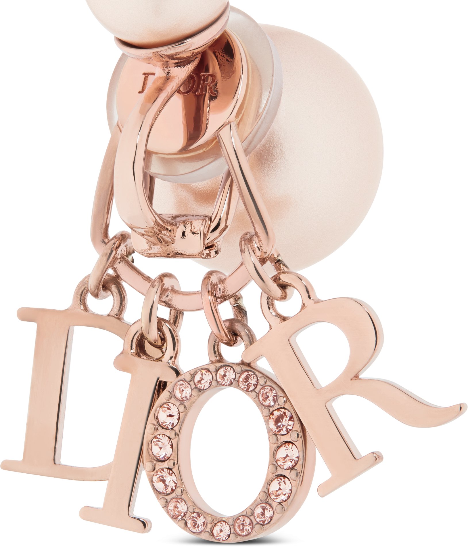 Boucles d'oreilles clip Dior Tribales Métal finition rosée, perles en ...