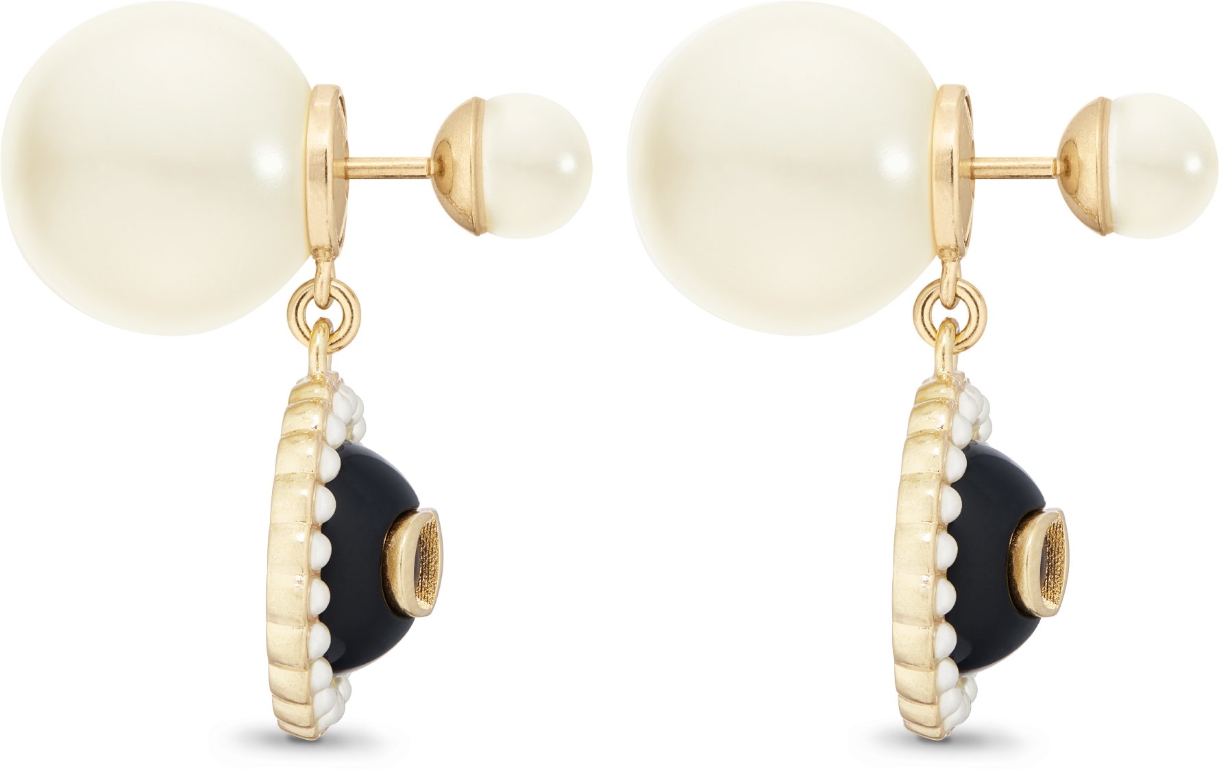 Dior Tribales Earrings Gold-Finish Metal with White Resin Pearls and ...