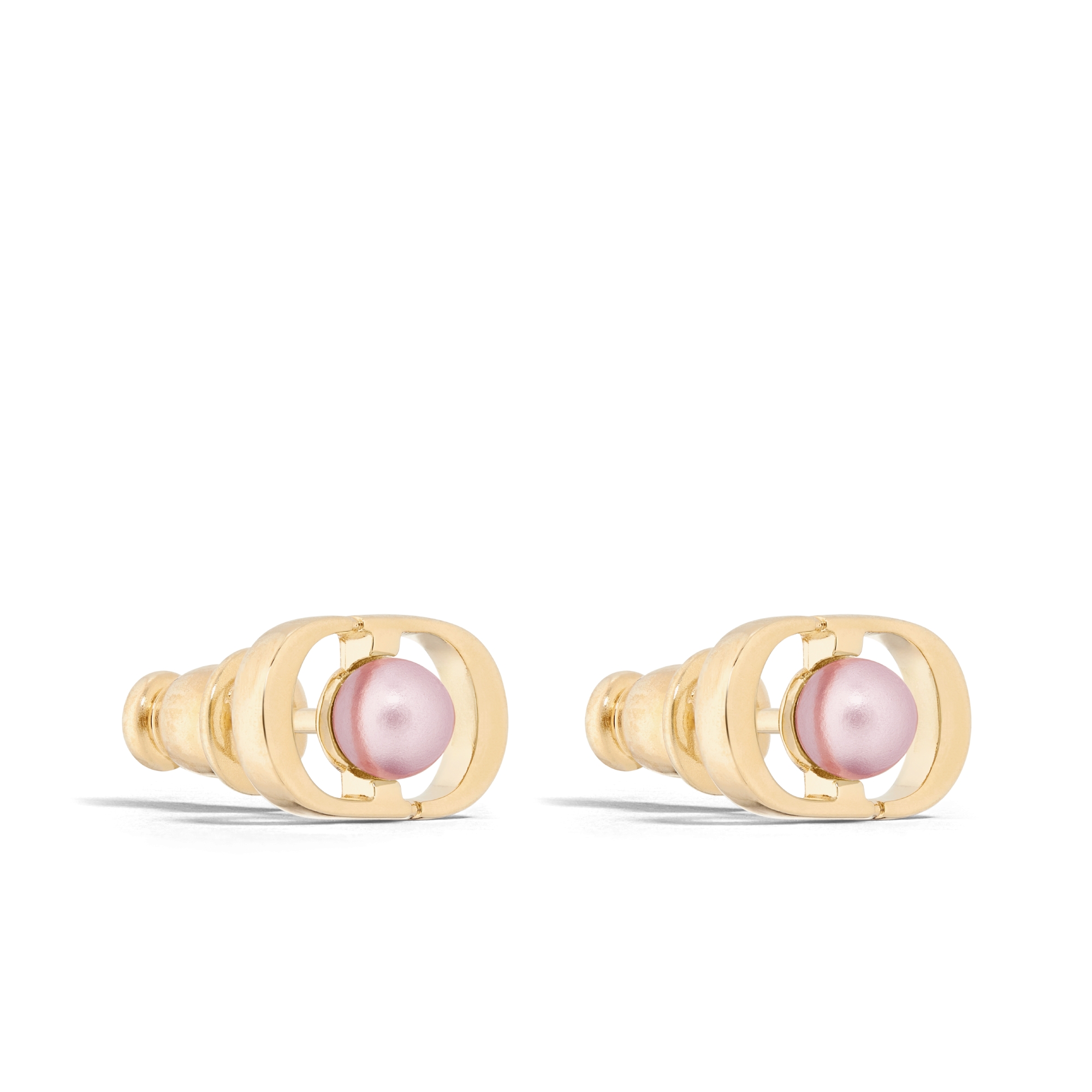 Petit CD Jolie Mini Stud Earrings Gold-Finish Metal and Hydrangea Pink ...