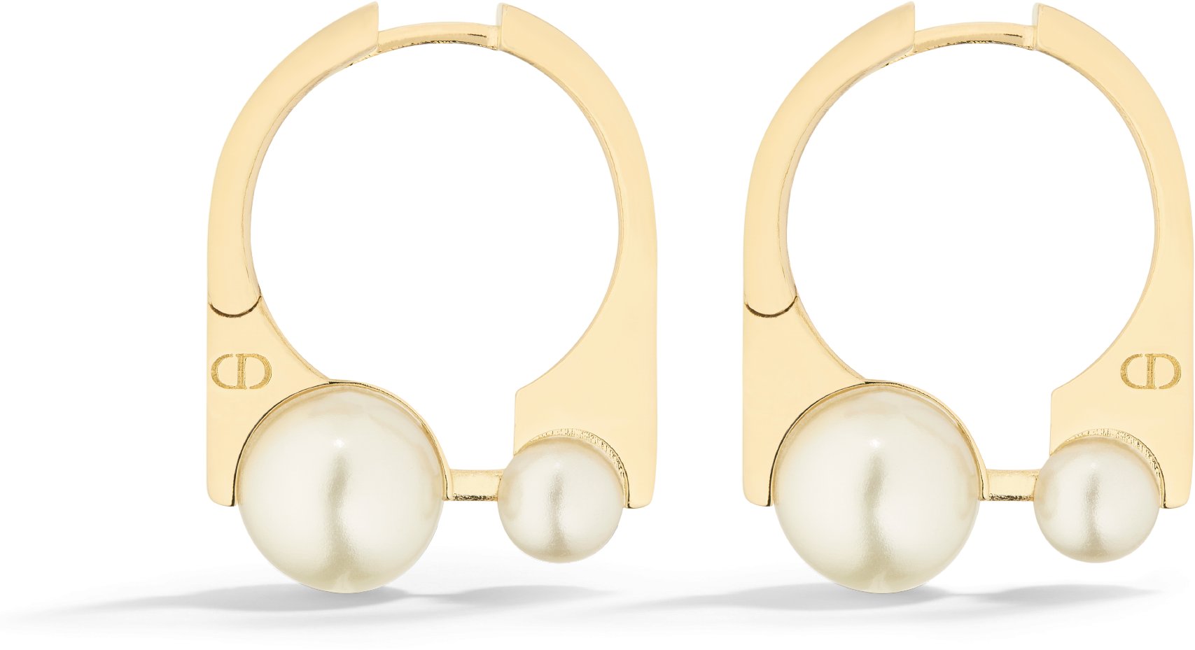 Small Dior Tribales New Look Earrings Gold-Finish Metal and White Resin ...