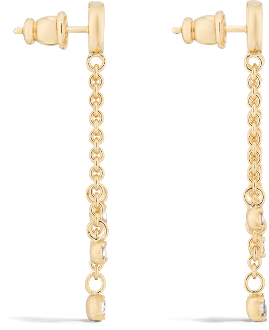 Petit CD Treasure Earrings Gold-Finish Metal and Silver-Tone Crystals ...