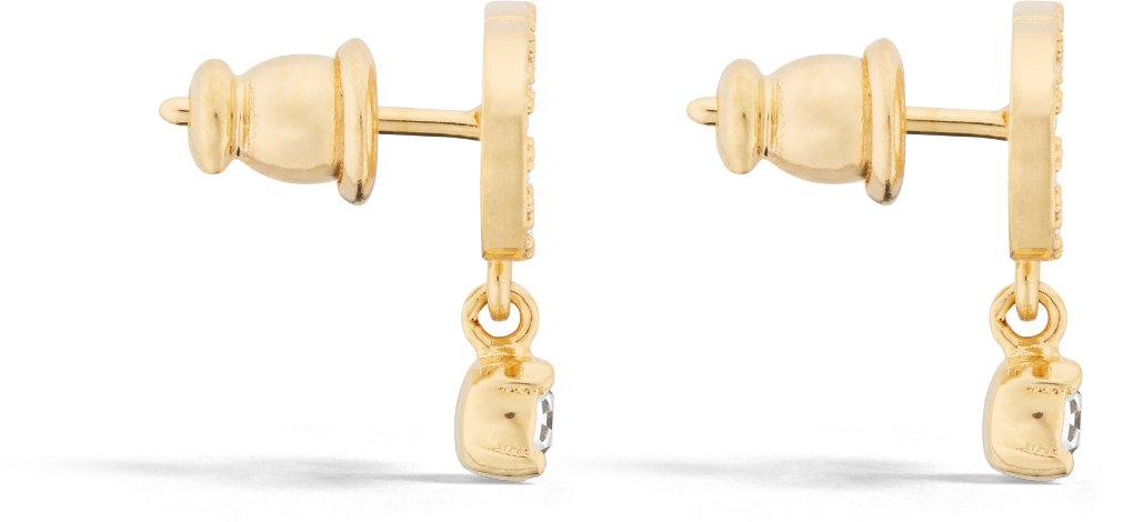 Petit CD Earrings Gold-Finish Metal and Silver-Tone Crystals | DIOR