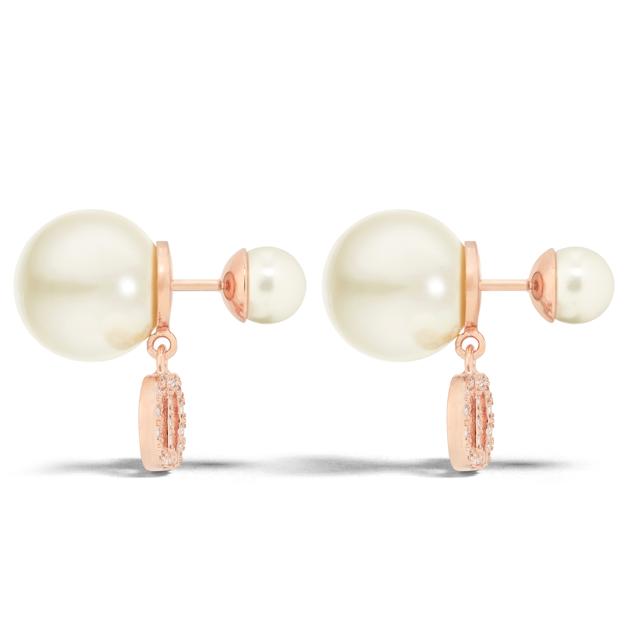 Dior Tribales Earrings Pink-Finish Metal with White Resin Pearls and ...