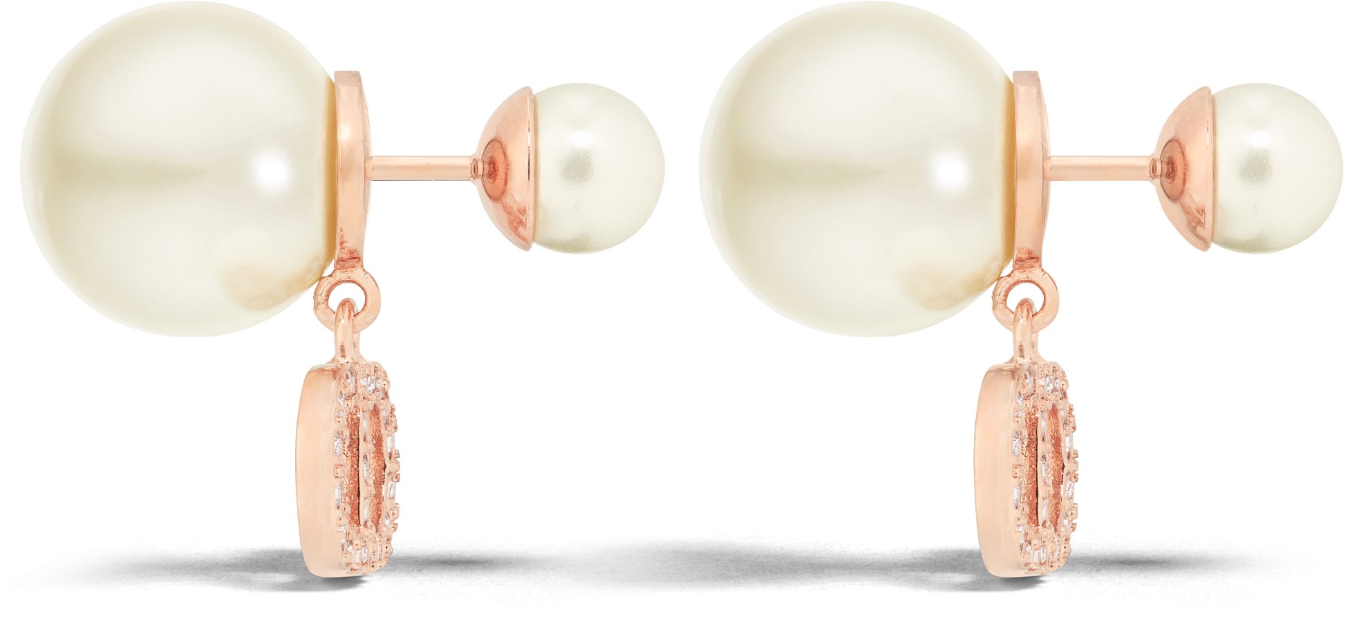 Dior Tribales Earrings Pink-Finish Metal with White Resin Pearls and ...