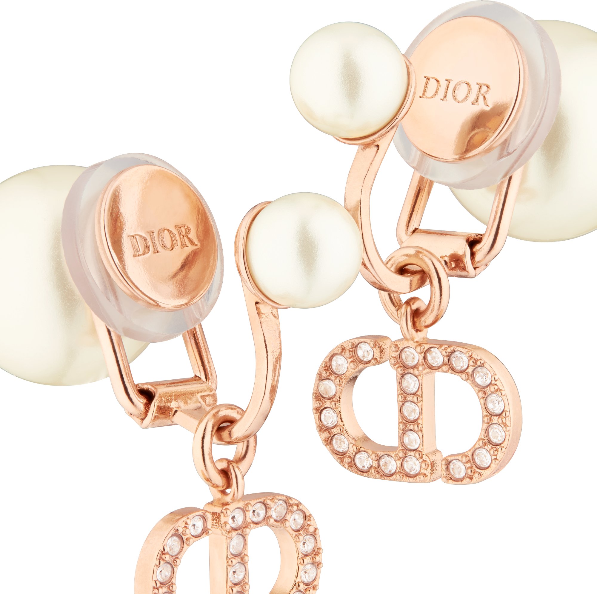Dior Tribales Clip-On Earrings Pink-Finish Metal with White Resin ...