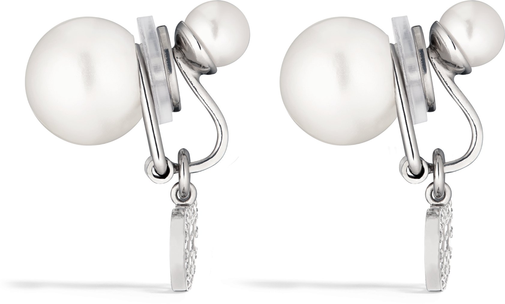 Dior Tribales Clip-On Earrings Silver-Finish Metal with White Resin ...