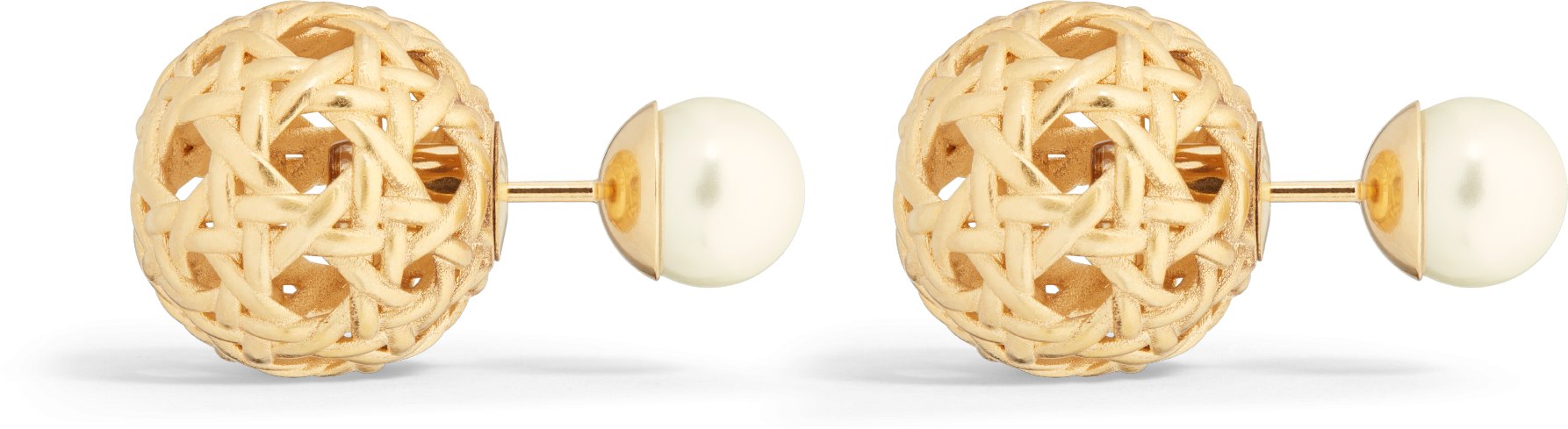 Dior Tribales Earrings Gold-Finish Metal and White Resin Pearls | DIOR