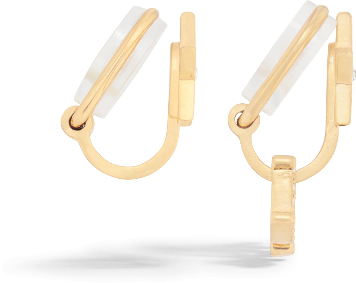 Dio(r)evolution Clip-On Earrings Gold-Finish Metal and Silver-Tone ...