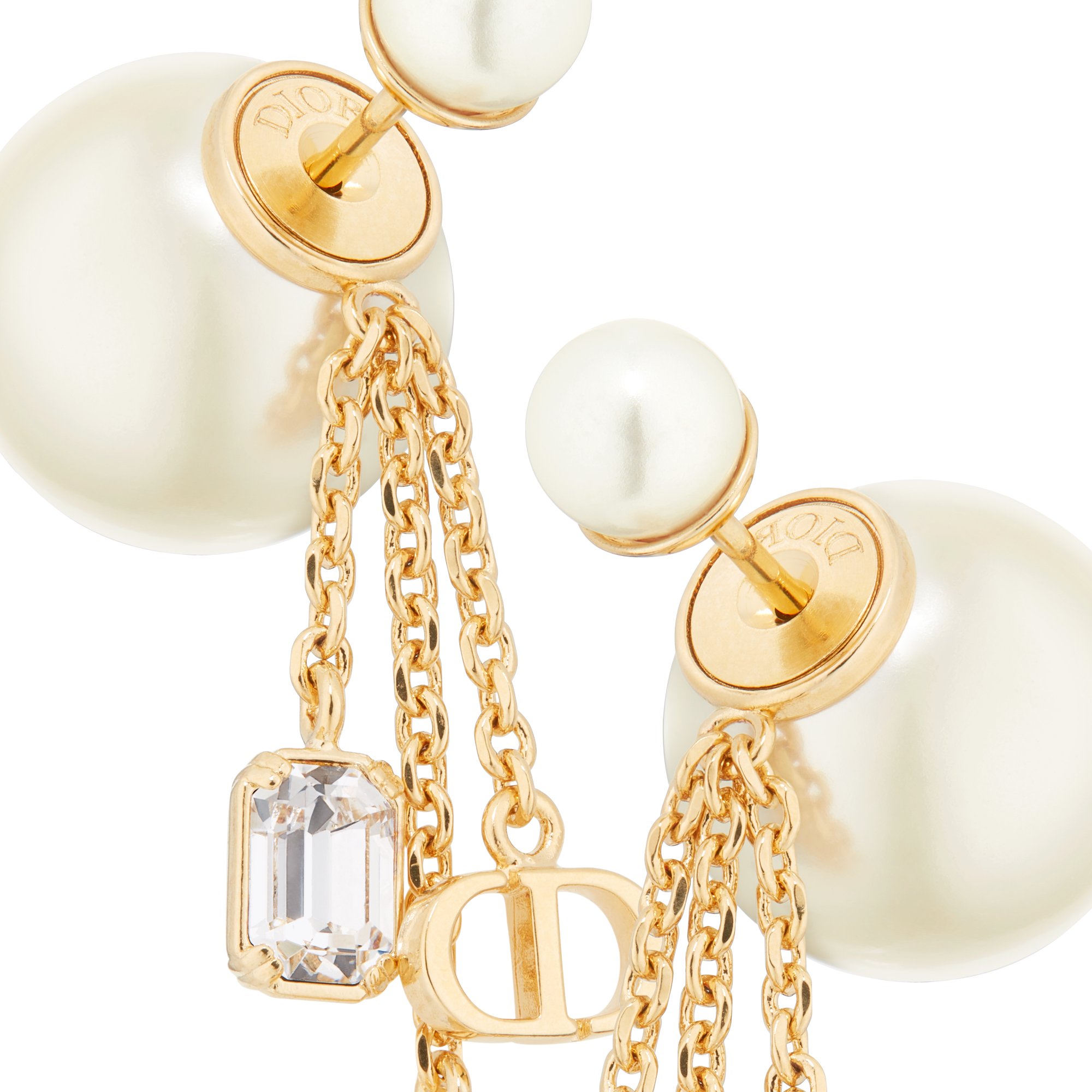 Dior Tribales Earrings Gold-Finish Metal with White Resin Pearls and ...