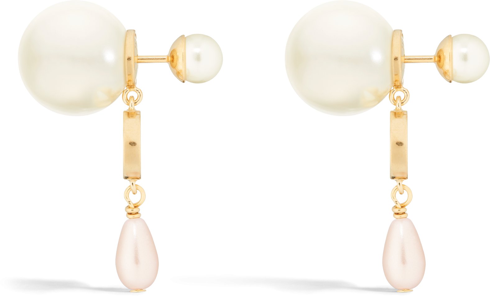 Dior Tribales Earrings Gold-Finish Metal with White and Iridescent Pink ...