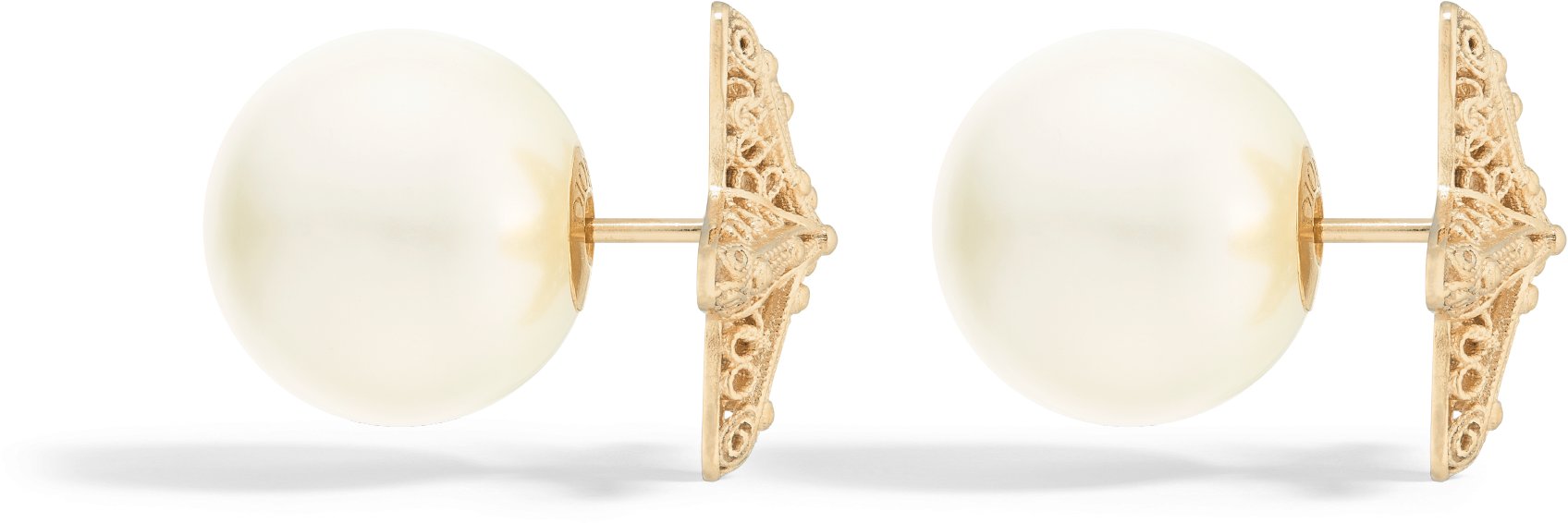 Dior Tribales Earrings Gold-Finish Metal and White Resin Pearls | DIOR